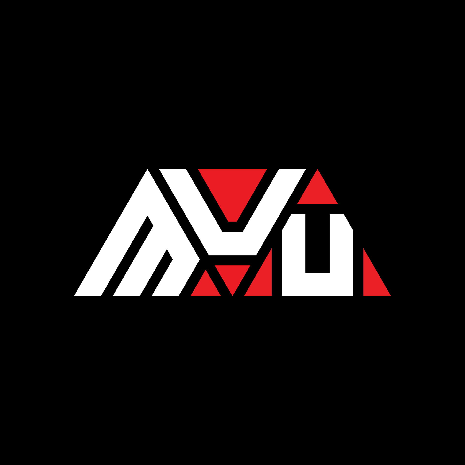 diseño de logotipo de letra de triángulo muu con forma de triángulo. monograma de diseño de ...