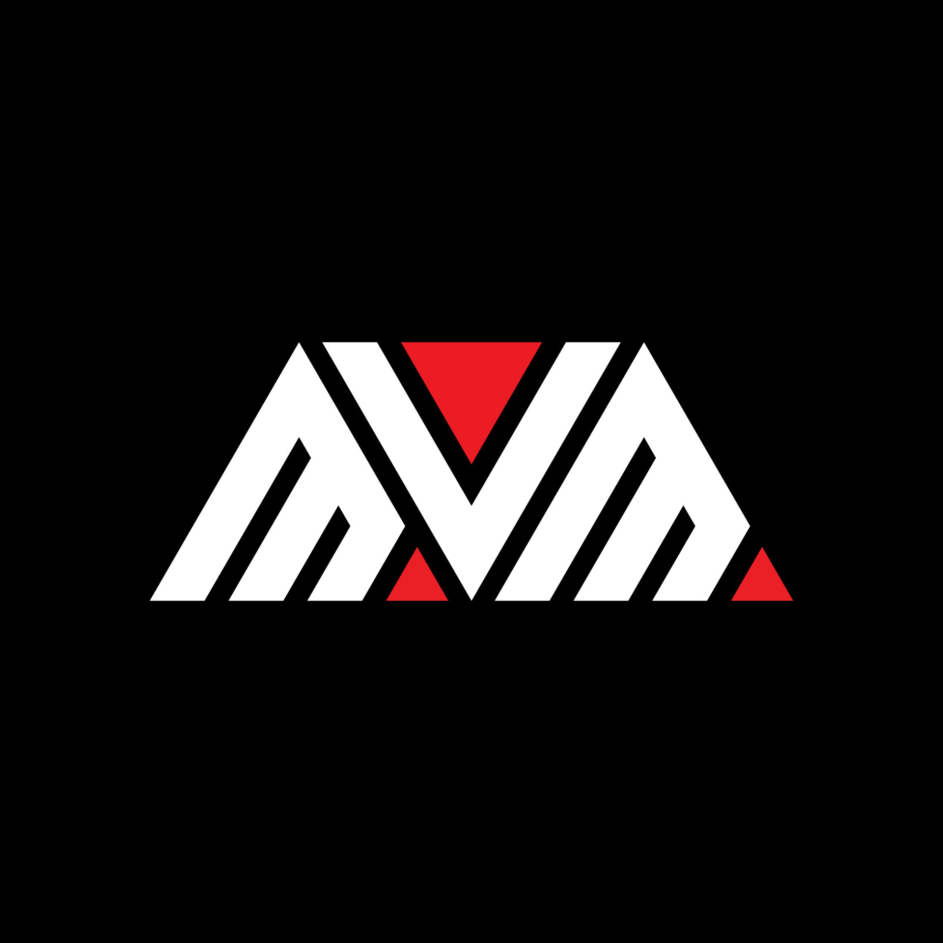 MVM triangle letter logo design with triangle shape. MVM triangle logo design monogram. MVM ...