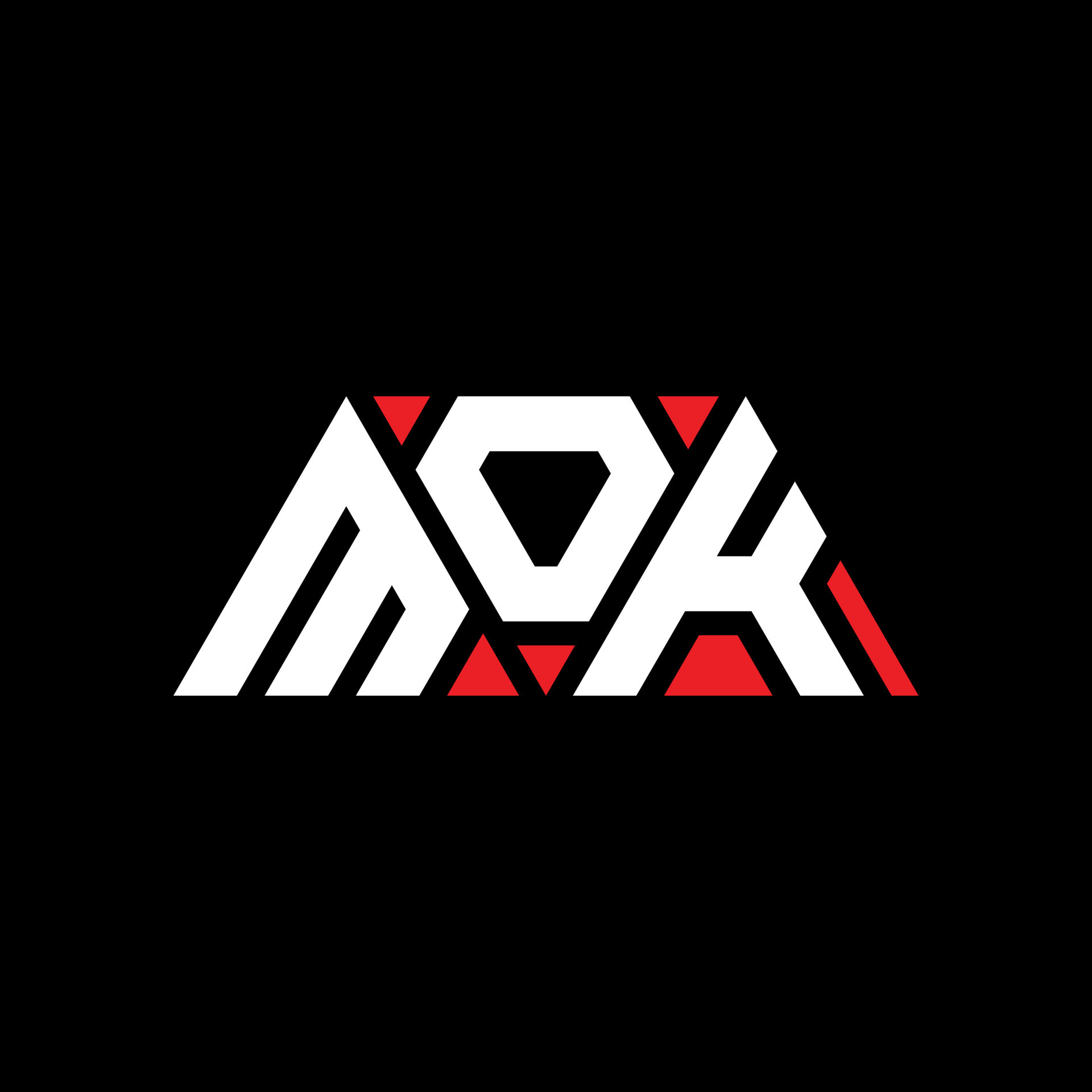 Mok Triangle Letter Logo Design With Triangle Shape Mok Triangle Logo Design Monogram Mok