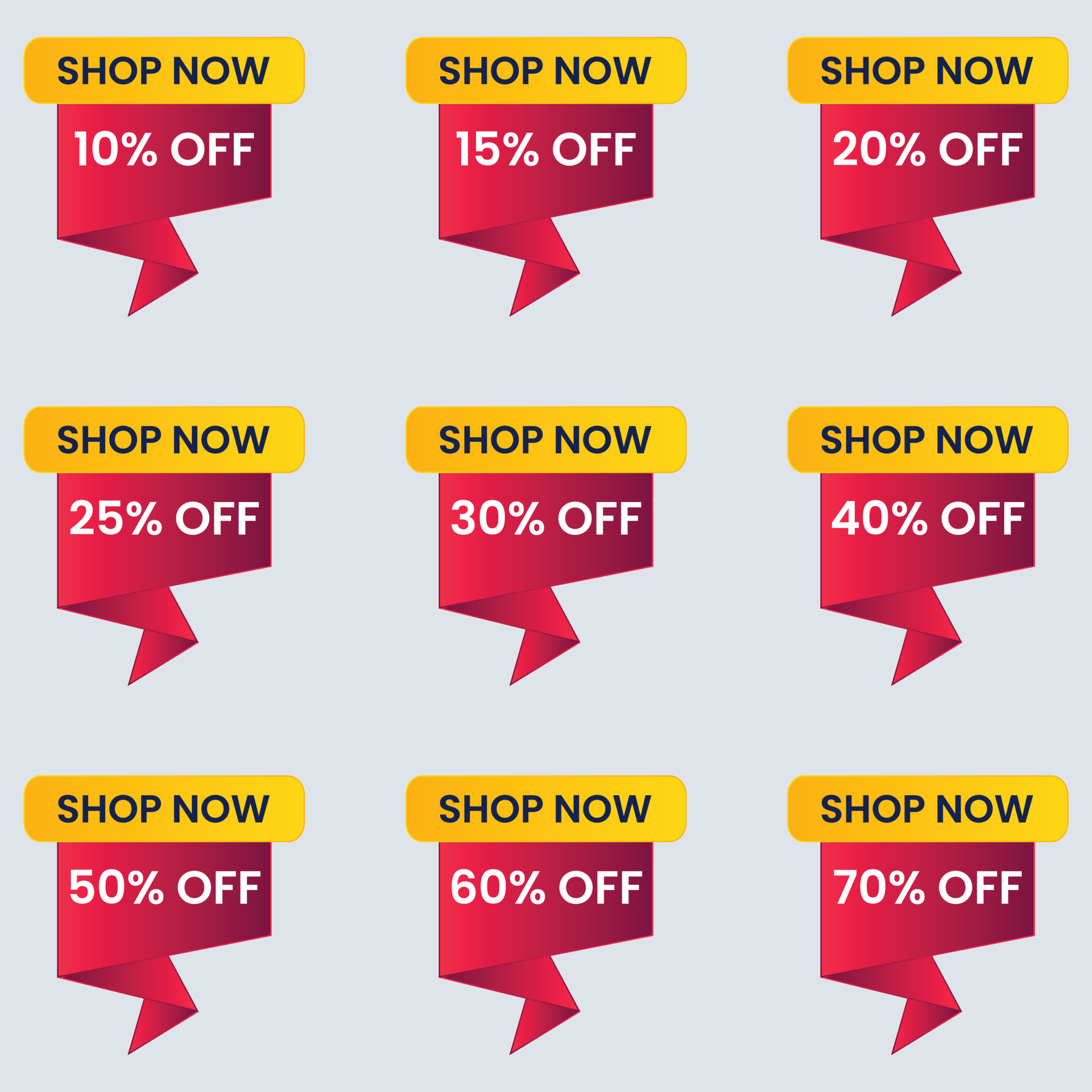 Sale Tag Badge With Different Discount Set Up To 10 15 20 25 30 40 50 Sale Tag Badge With Different Discount Set Up To 10 15 20 25 30 40 50