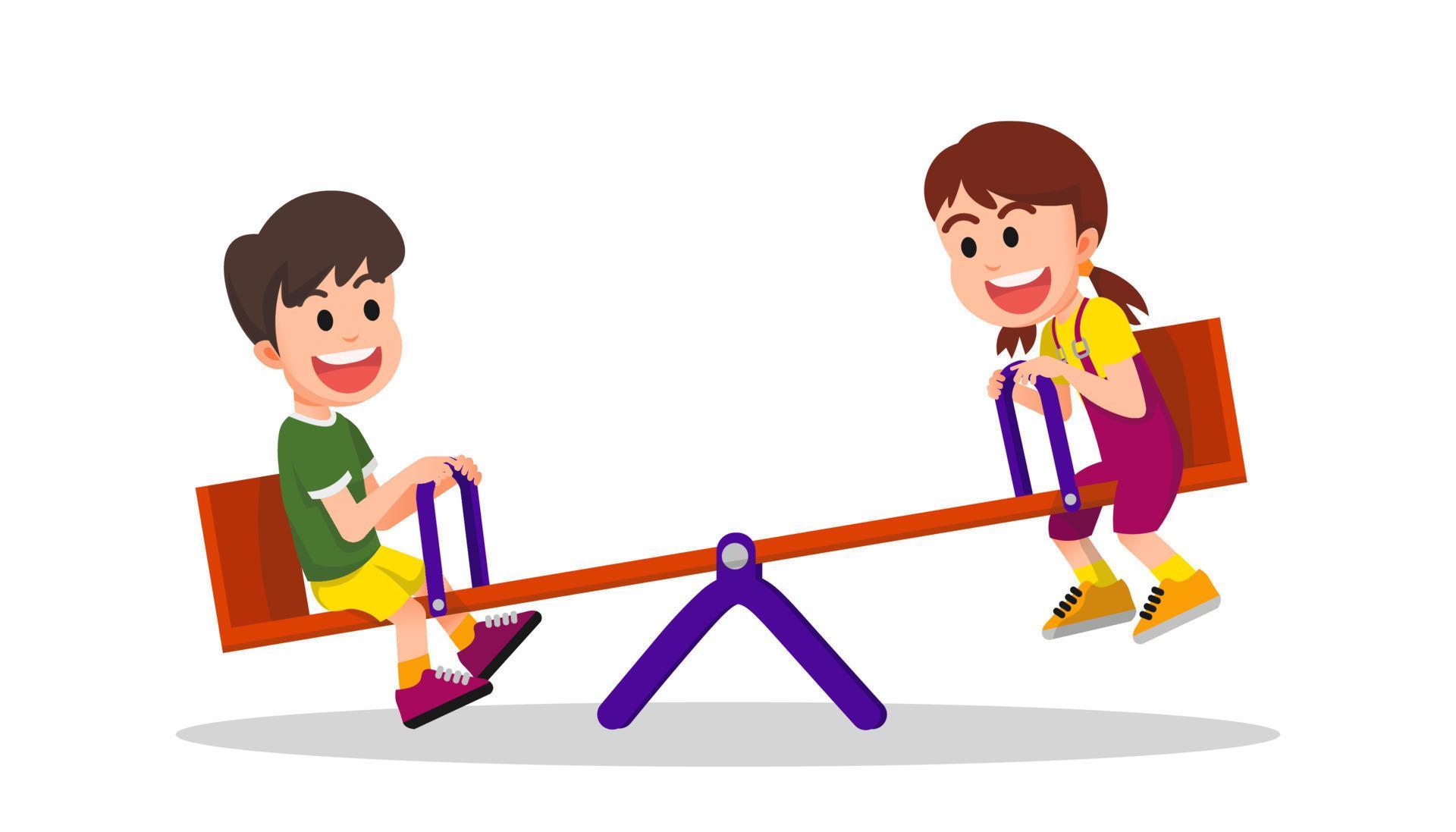 Cute kids playing seesaw together happily 9403701 Vector Art at Vecteezy Cute kids playing seesaw together happily 9403701 Vector Art at Vecteezy