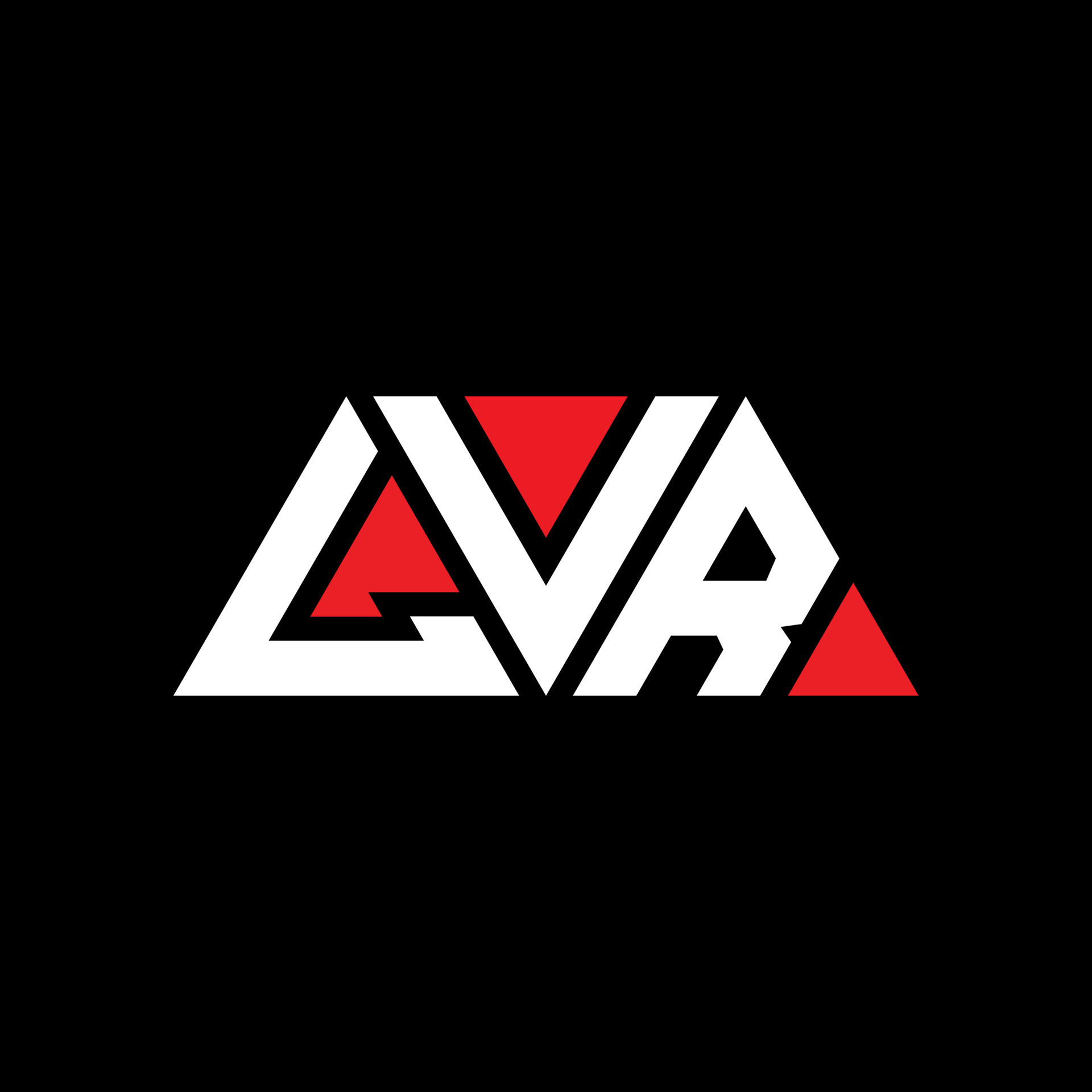 Diseño de logotipo de letra triangular lvr con forma de triángulo. monograma de diseño de ...