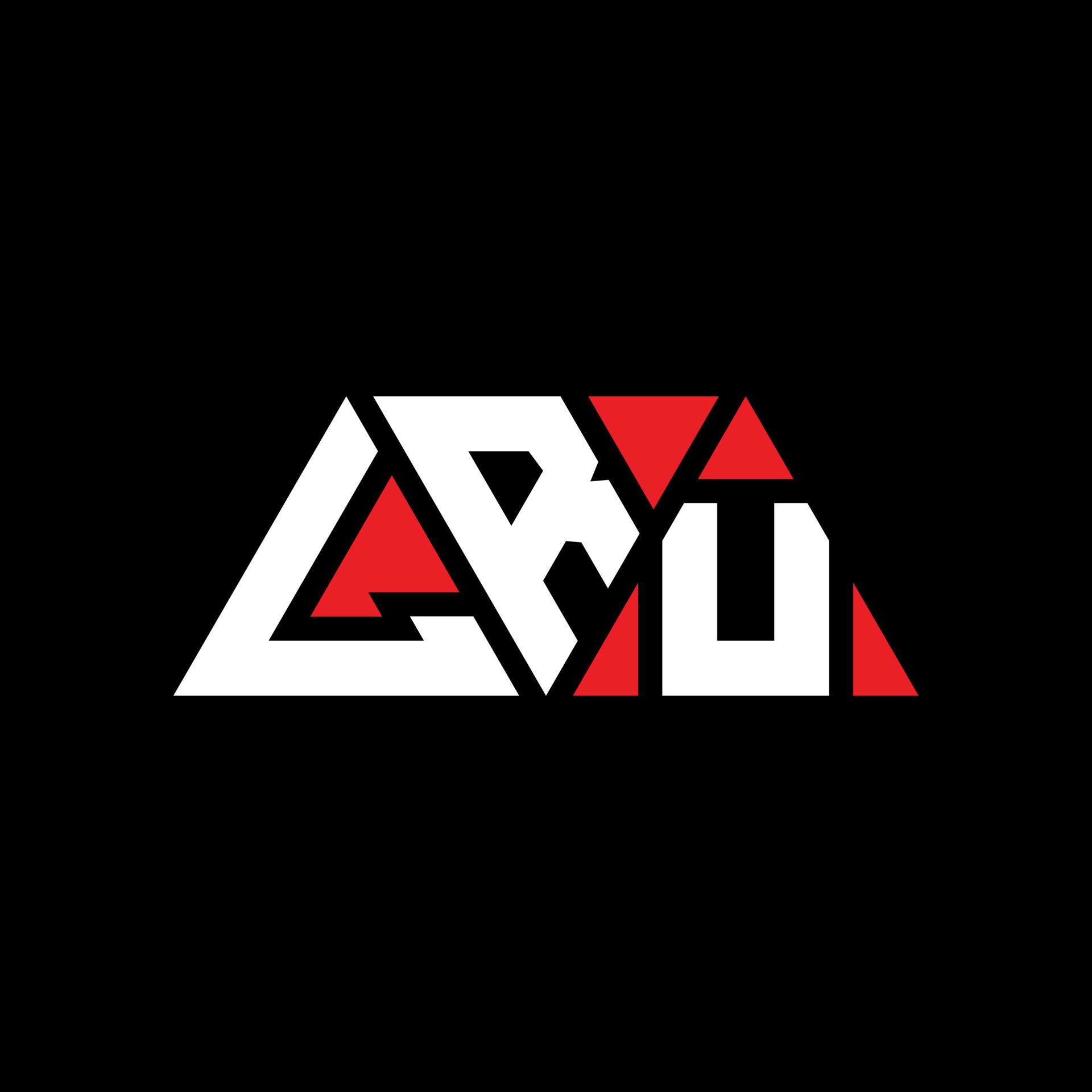 LRU triangle letter logo design with triangle shape. LRU triangle logo design monogram. LRU ...