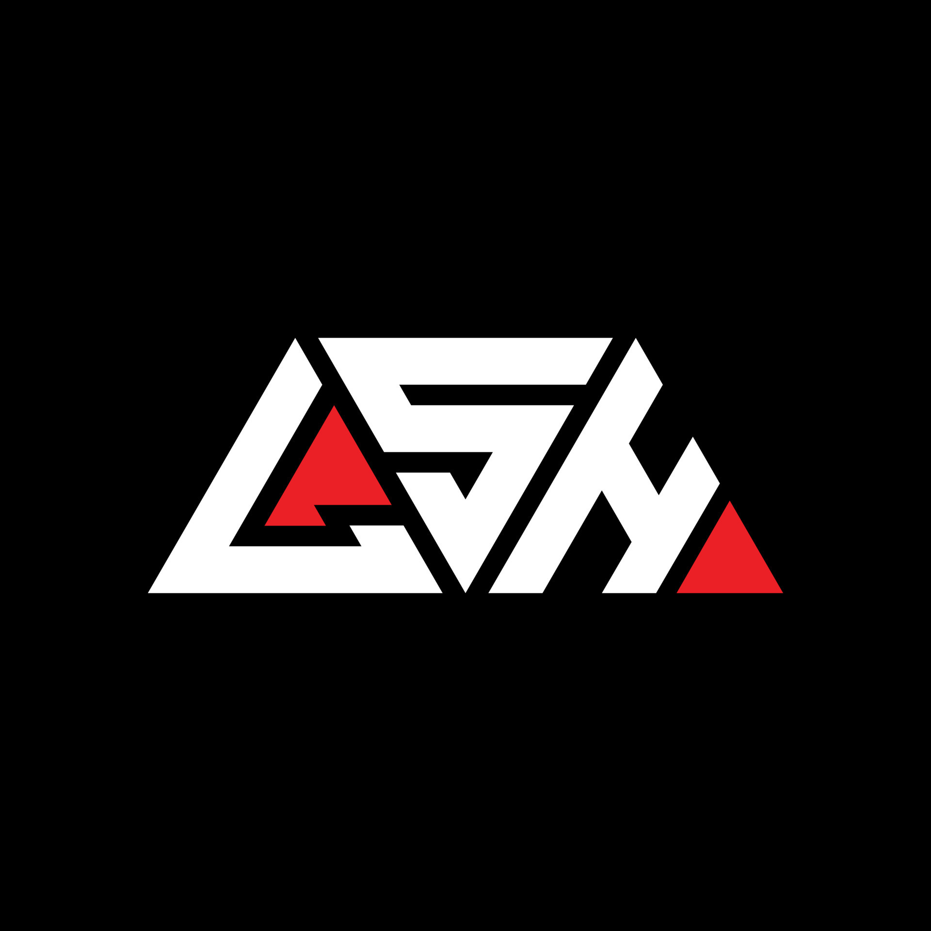 Diseño de logotipo de letra triangular lsh con forma de triángulo. Monograma de diseño de ...