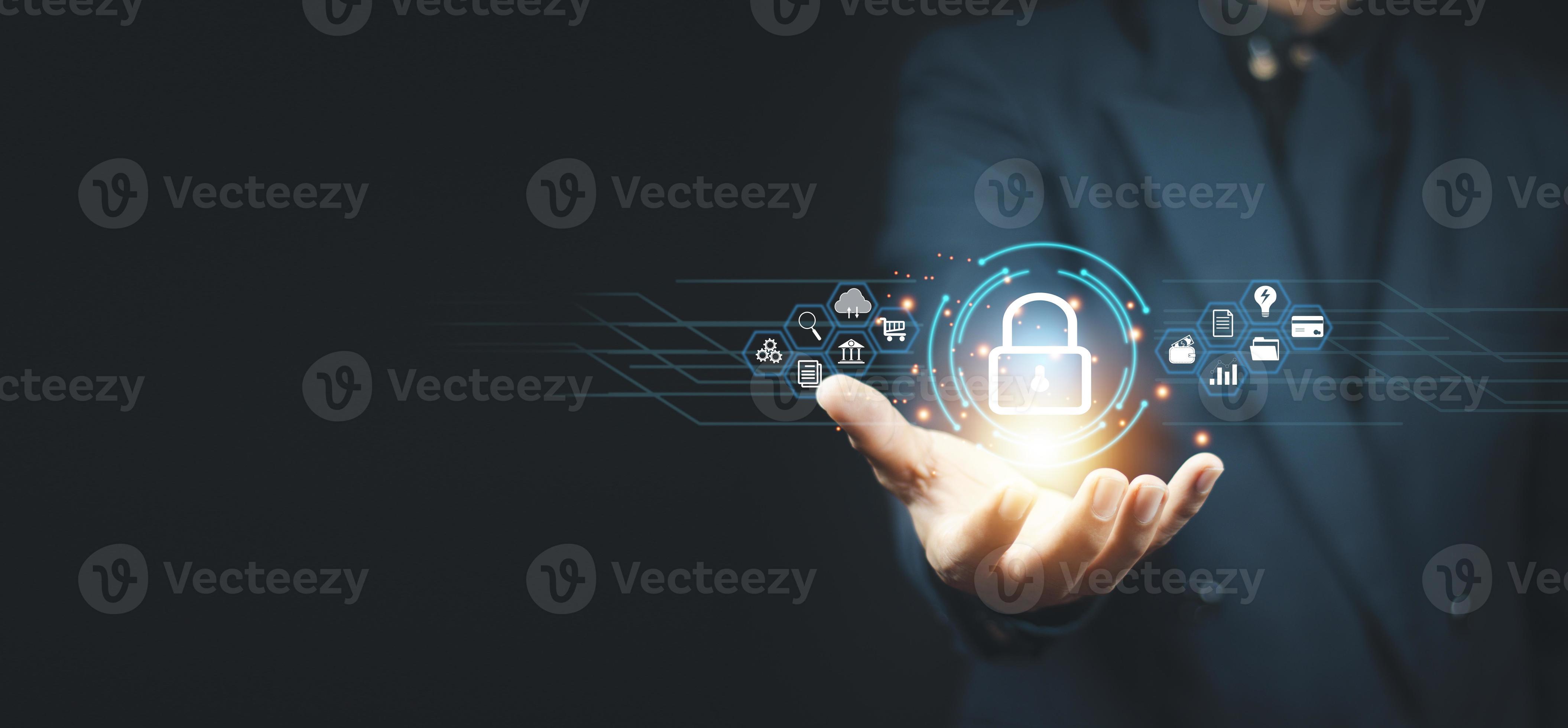 Cybersecurity And Privacy Concepts To Protect Data Lock Icon And