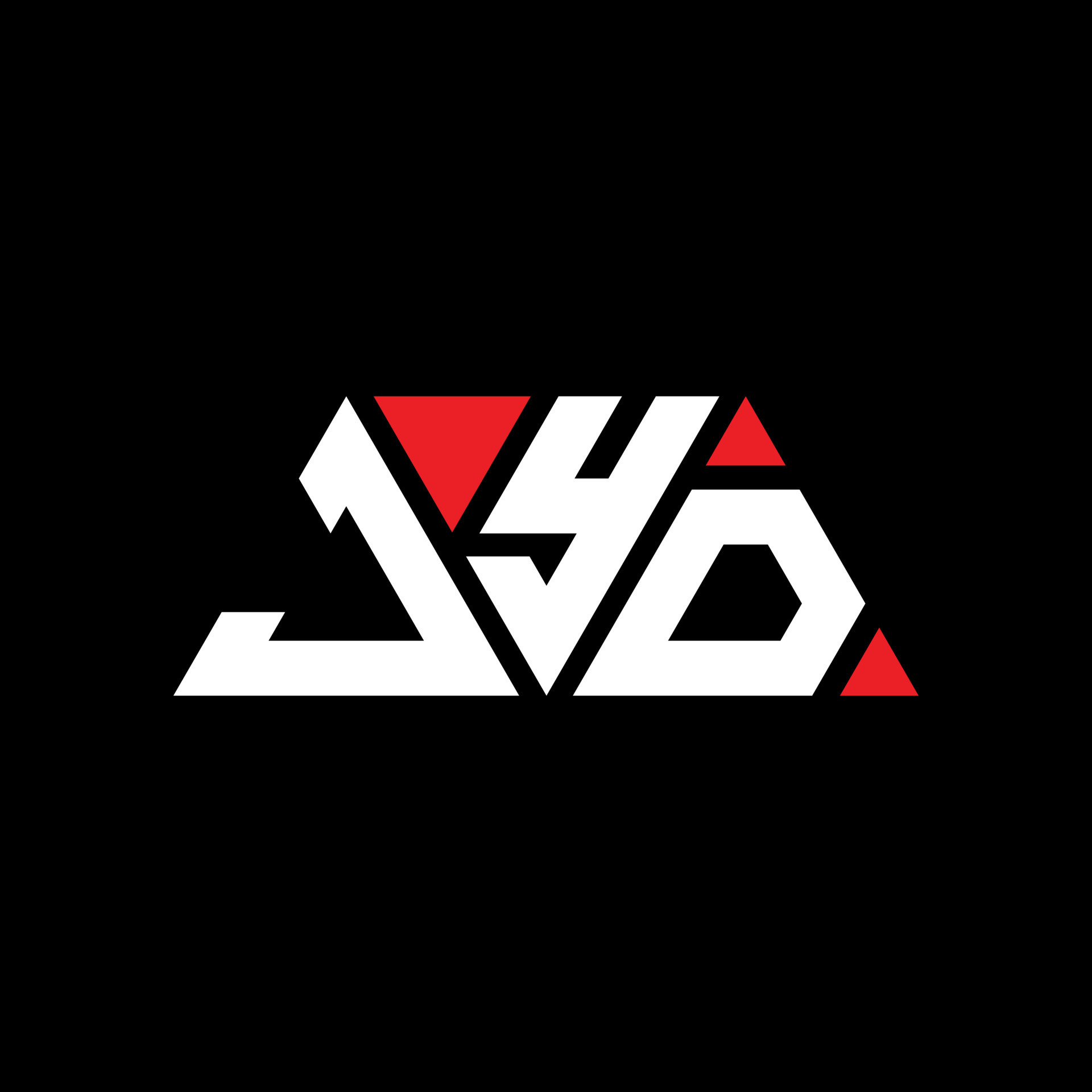 JYD triangle letter logo design with triangle shape. JYD triangle logo design monogram. JYD ...