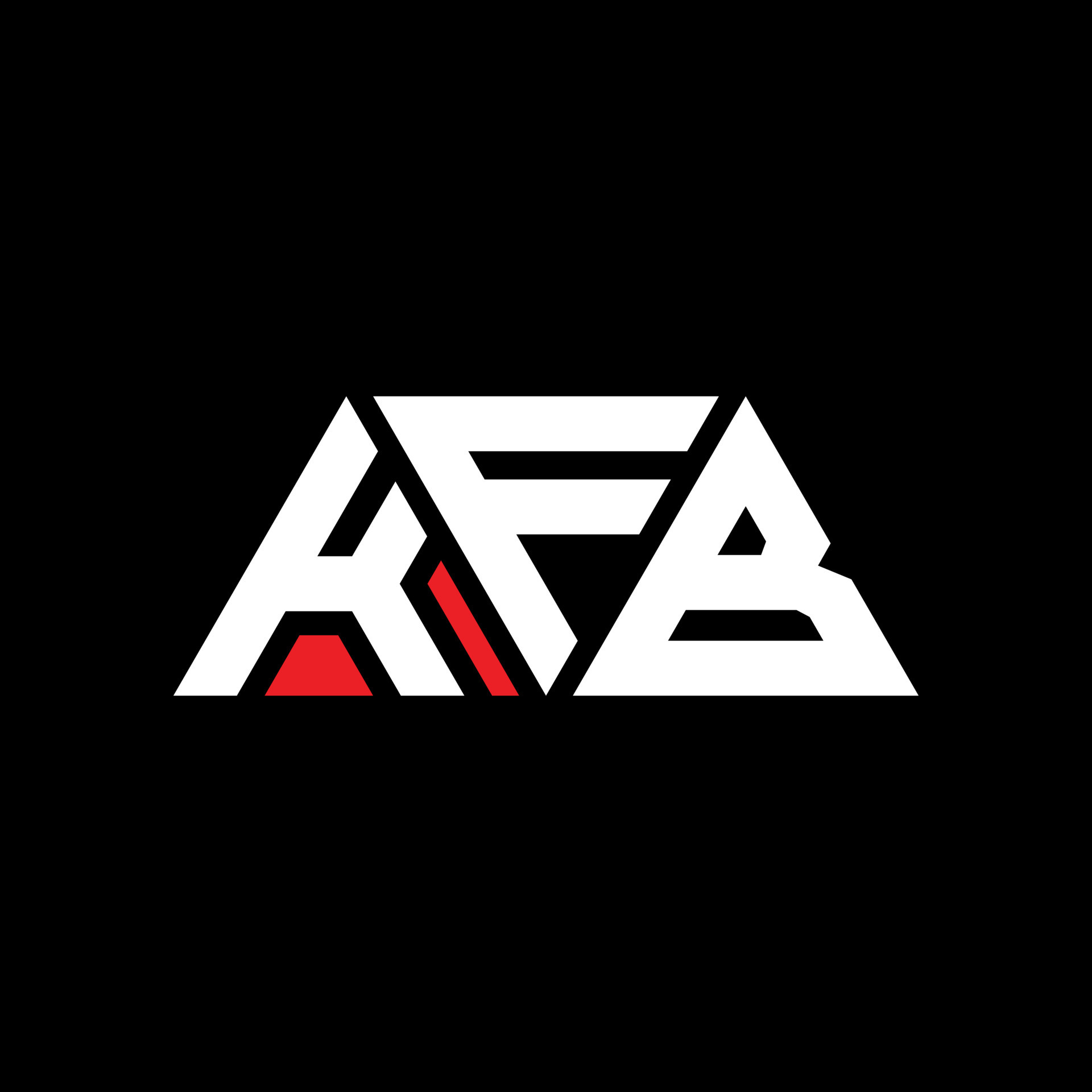 diseño de logotipo de letra triangular kfb con forma de triángulo. monograma de diseño del ...