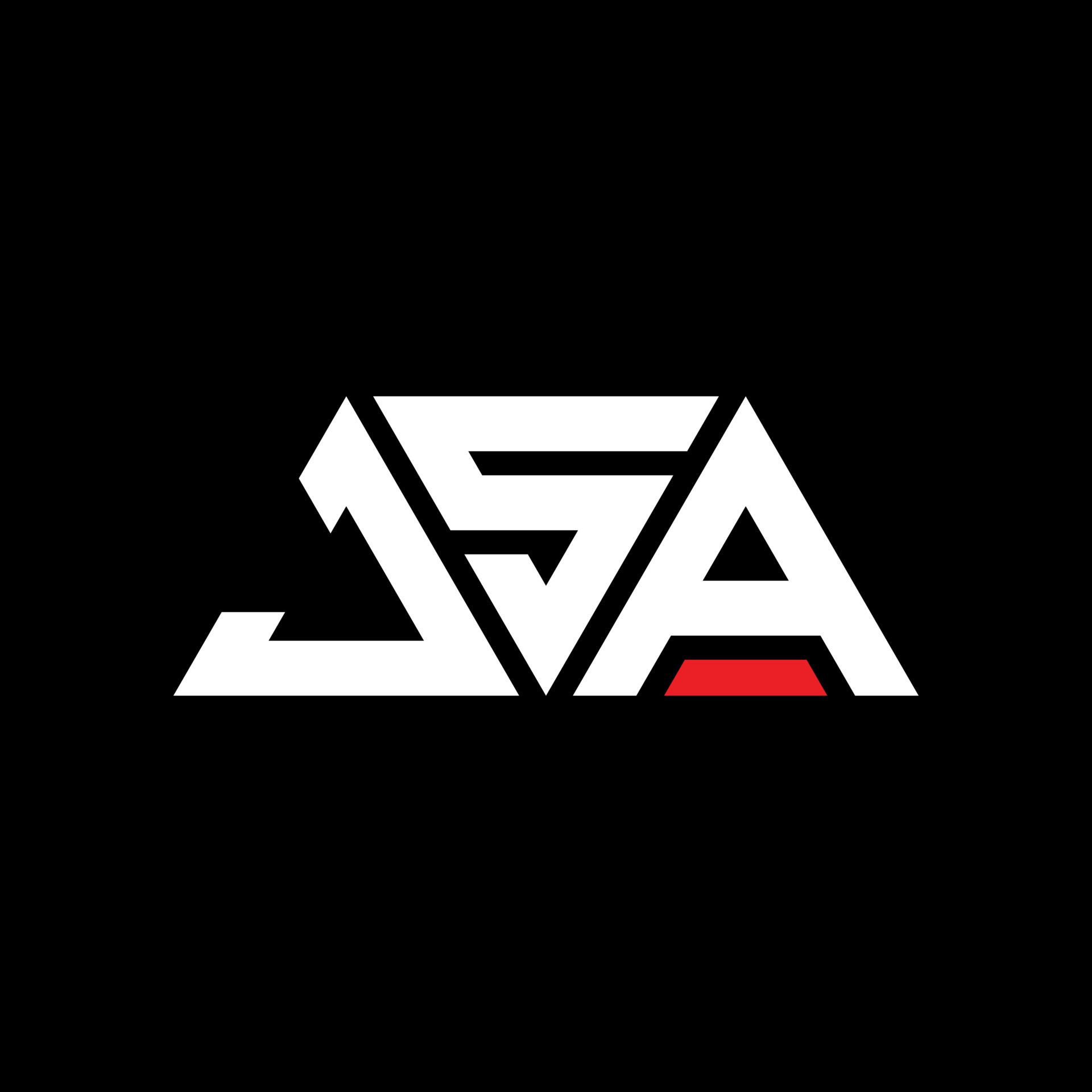 jsa diseño de logotipo de letra triangular con forma de triángulo. monograma de diseño del ...