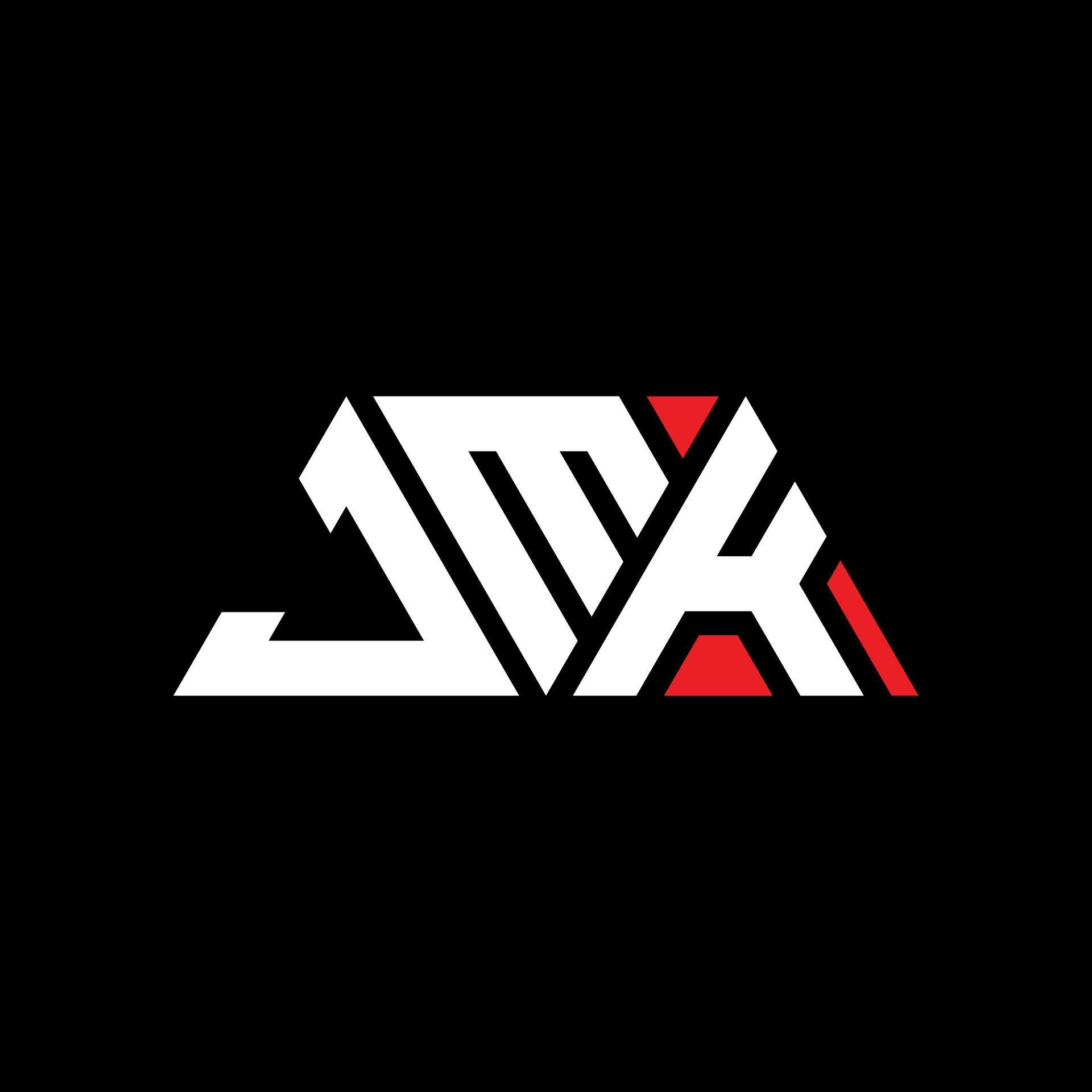 JMK triangle letter logo design with triangle shape. JMK triangle logo design monogram. JMK ...