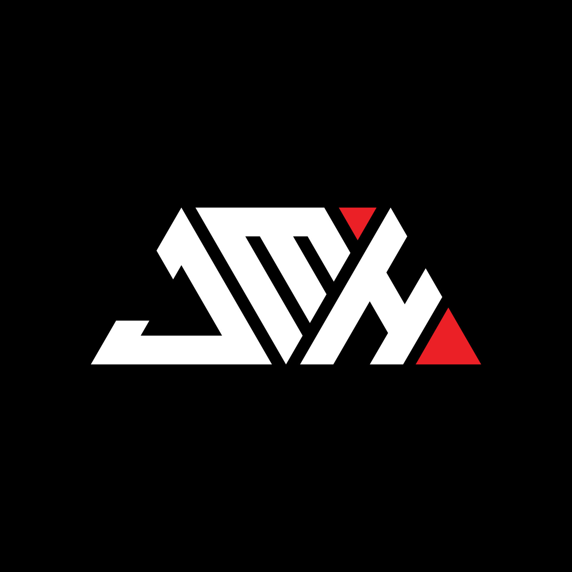 jmh diseño de logotipo de letra triangular con forma de triángulo. monograma de diseño del ...