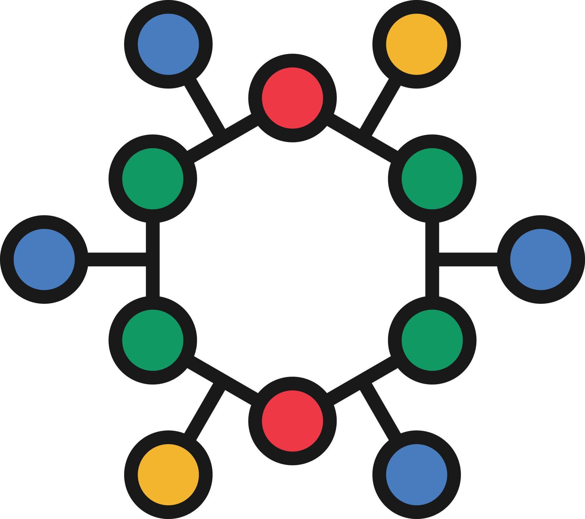 Atom Structure Line Filled 9434370 Vector Art at Vecteezy