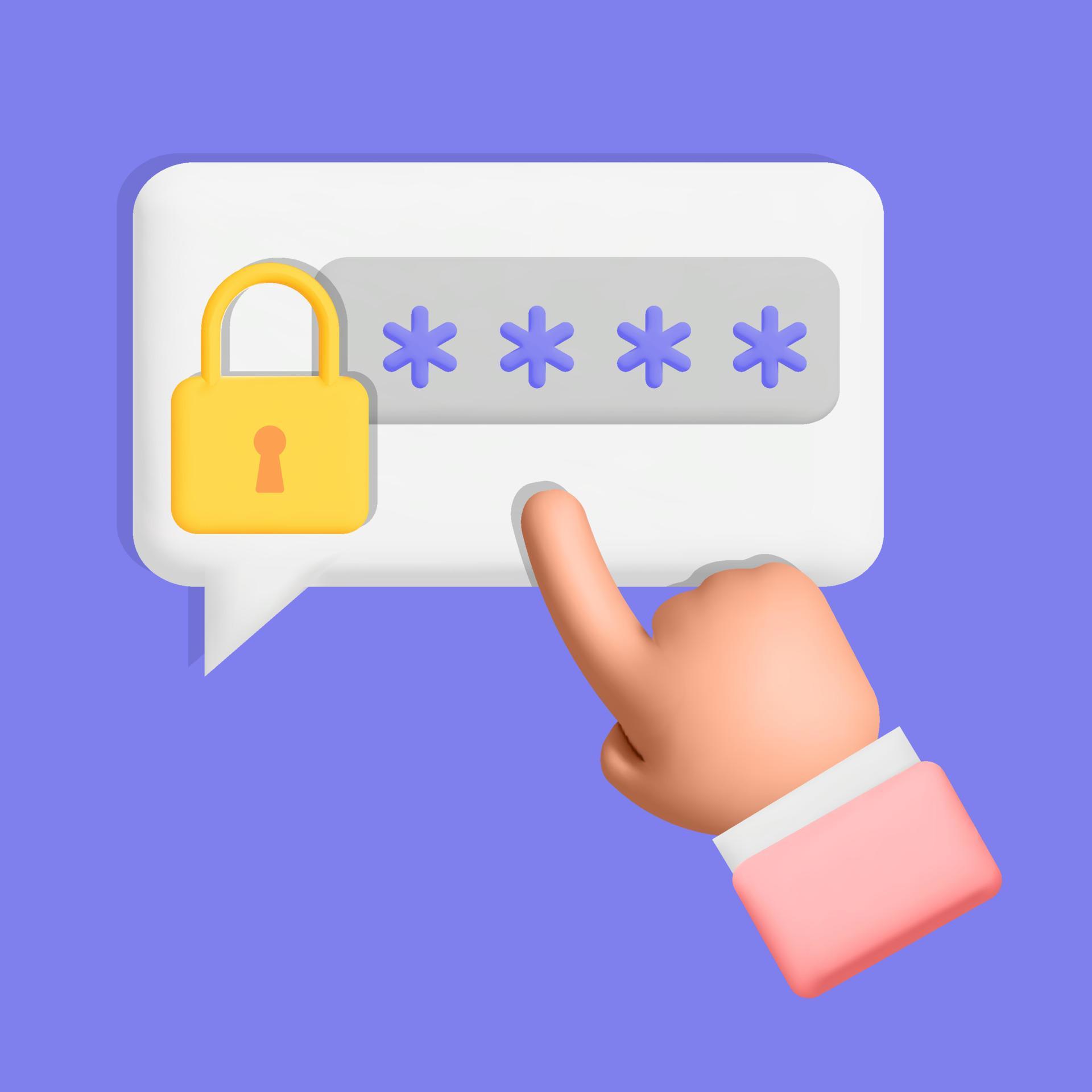 Password Security Logic Access Notification Window Bubble 3d Vector Design 9434945 Vector Art At