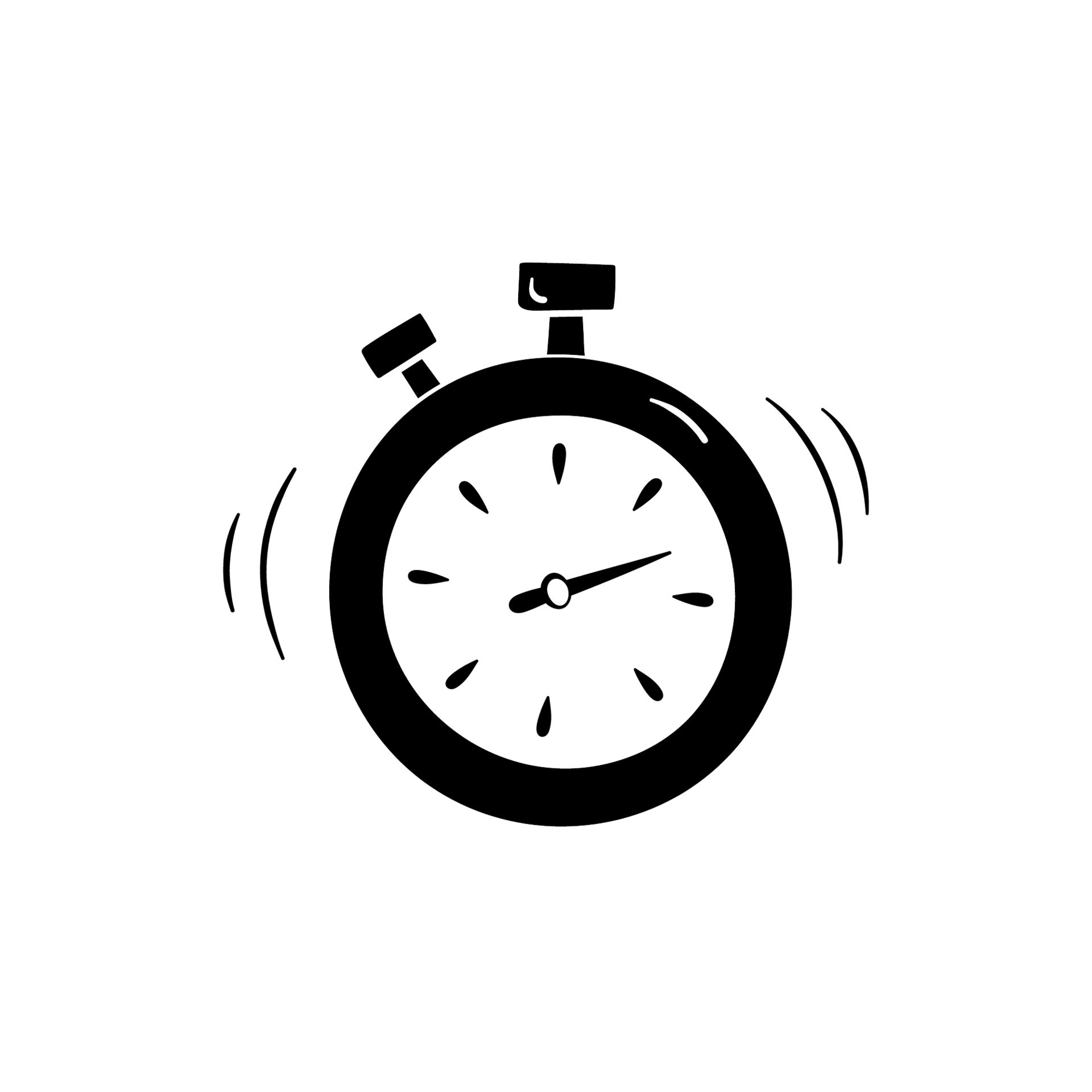Stopwatch in simple style, vector illustration. Timer silhouette for ... Stopwatch in simple style, vector illustration. Timer silhouette for ...