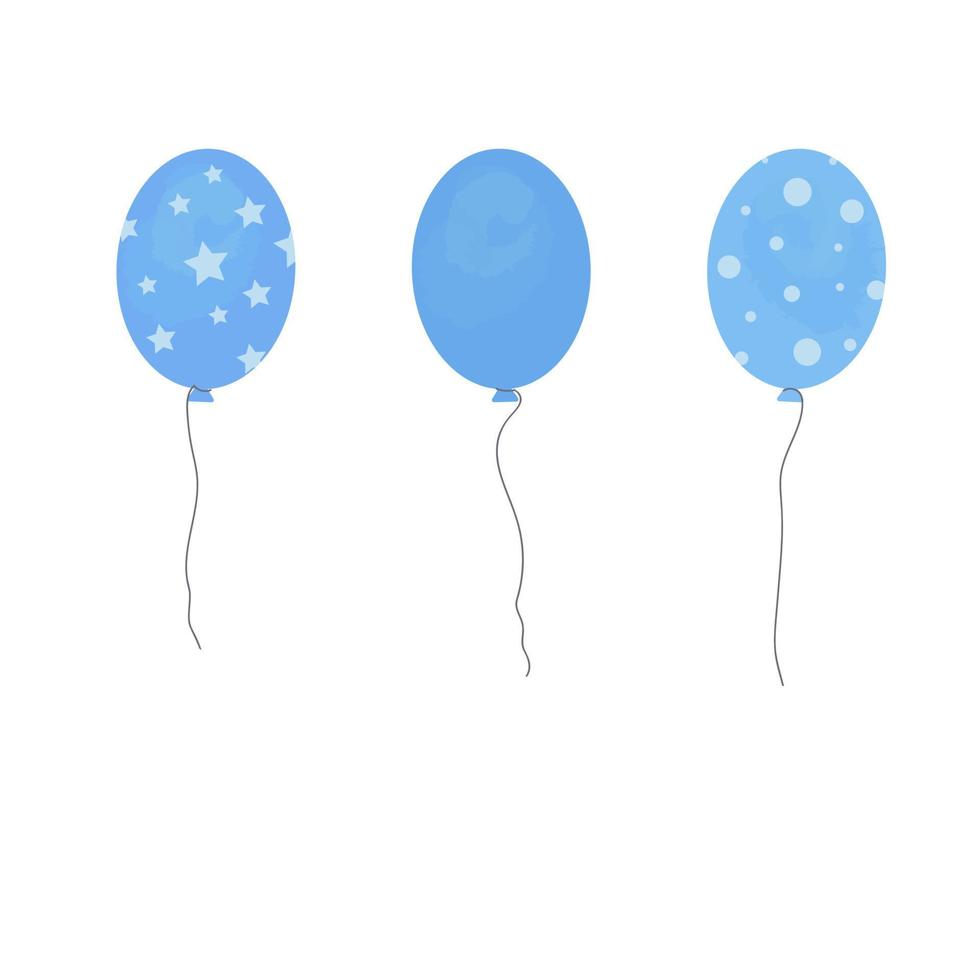 Manojo De Globos Para Cumpleaños Y Fiesta Diferentes Globos Voladores Con Cuerda Bolas Azules