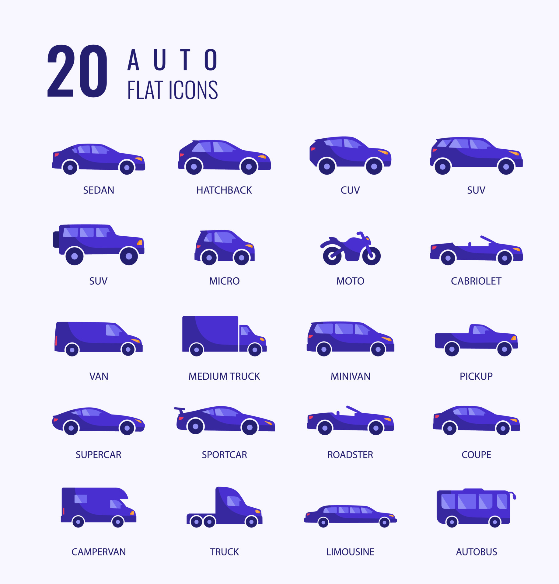 icono de coche automático. conjunto de tipos de coches. ilustración vectorial 9449125 Vector en ...