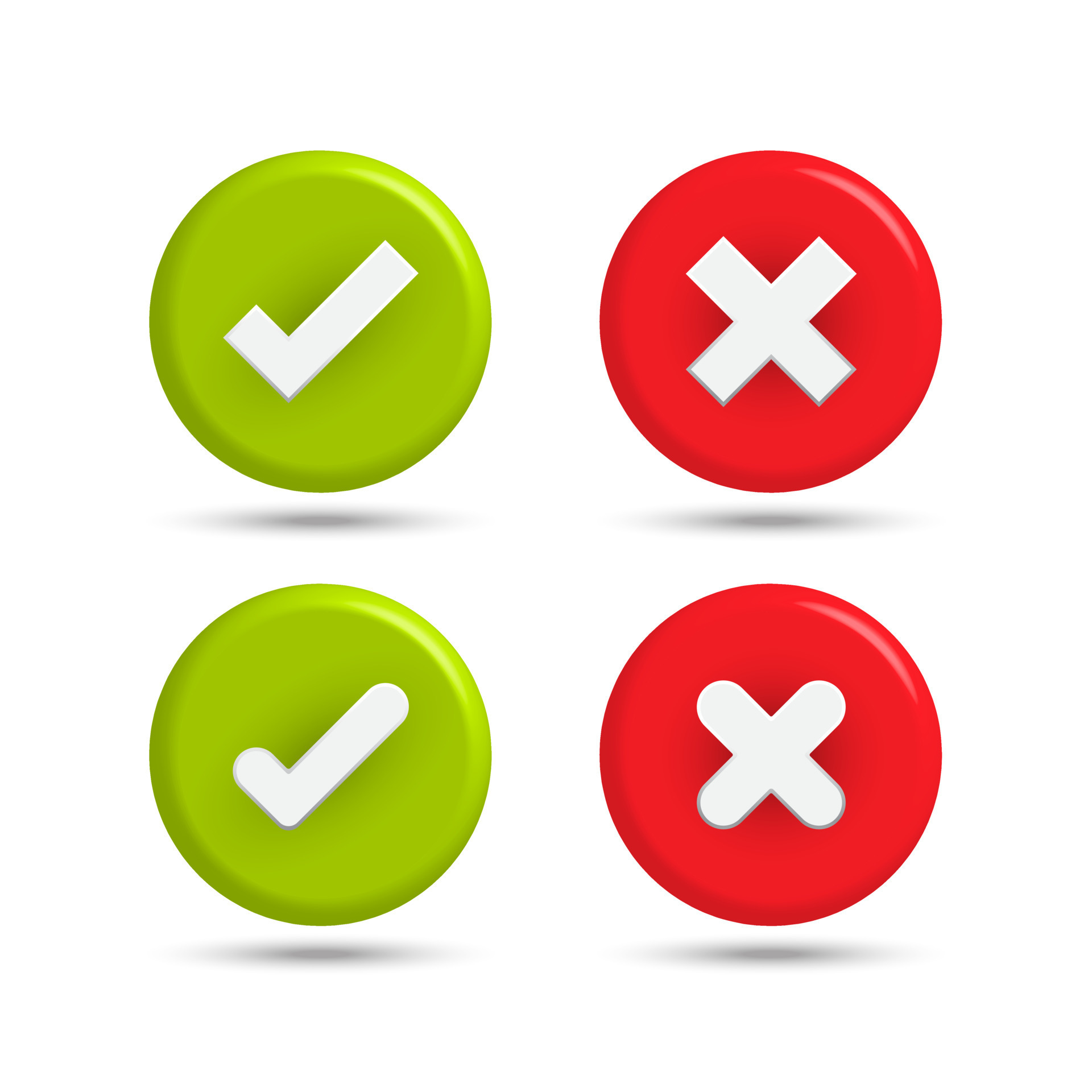 3D checkmark icon button Tick and invalid checkmark symbol Vector ... 3D checkmark icon button Tick and invalid checkmark symbol Vector ...