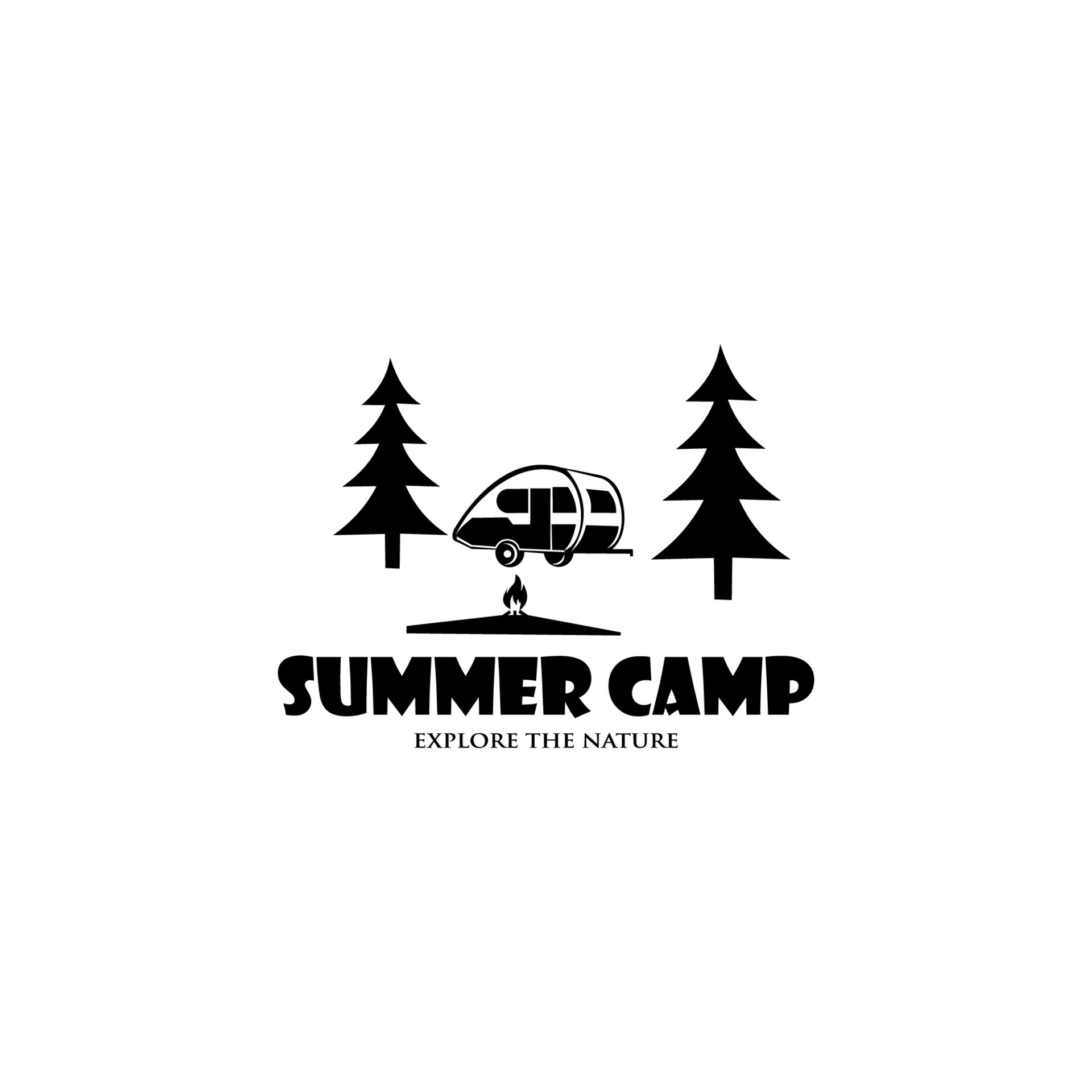 Summer Camp Badge Graphic Logo Emblem Design Adventure Emblem Badge