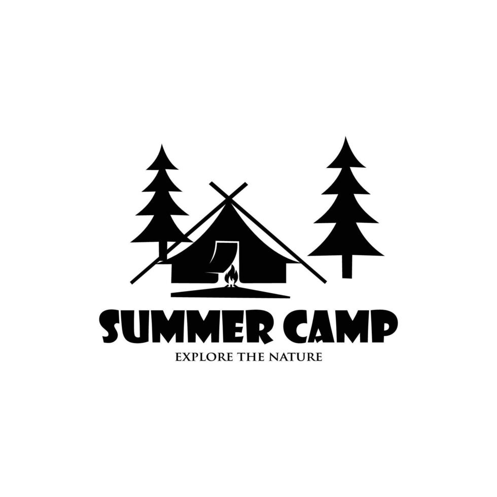 Retro Summer Camp Badge Graphic Logo Emblem Design Adventure Emblem