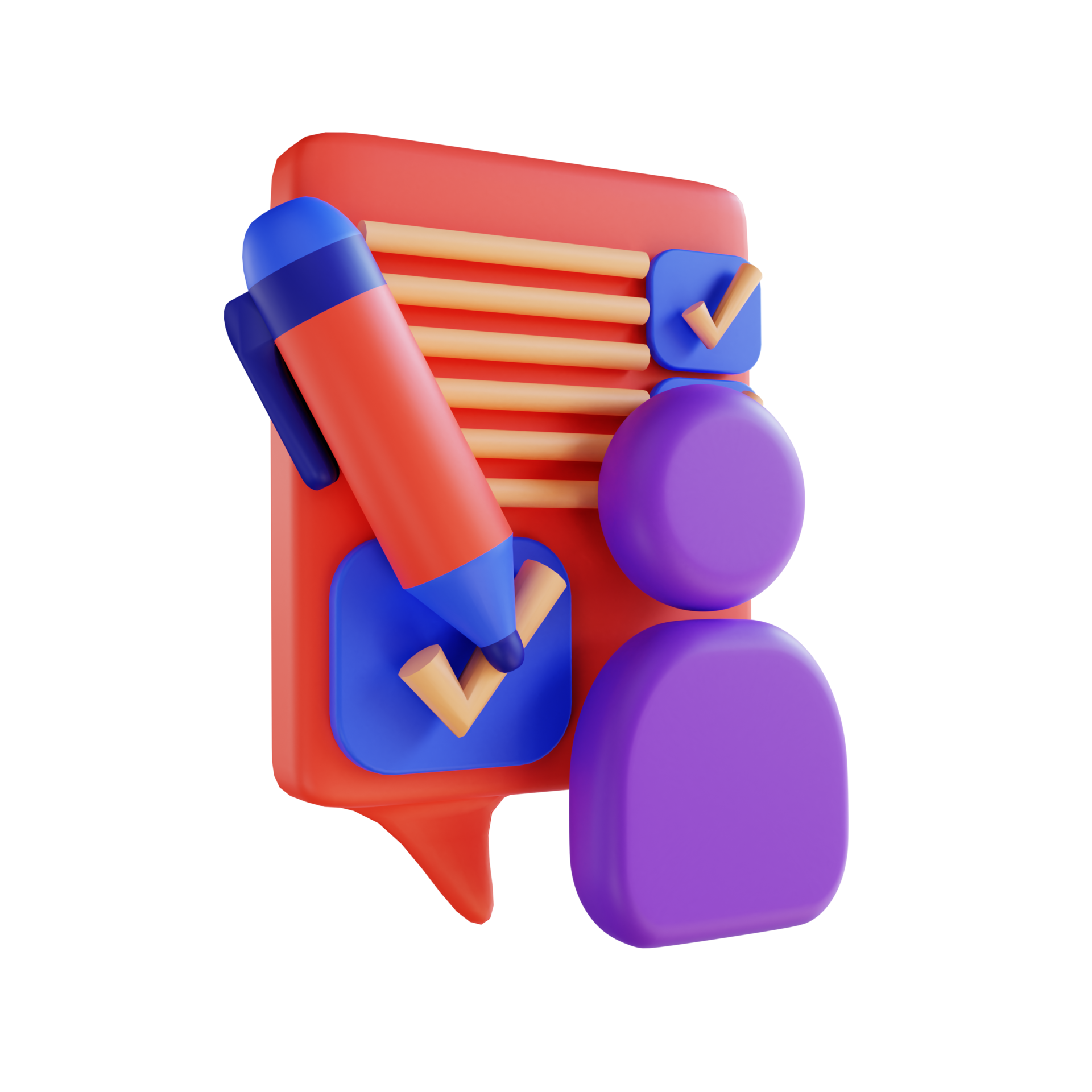 3D illustration customer survey for digital marketing 9456690 PNG