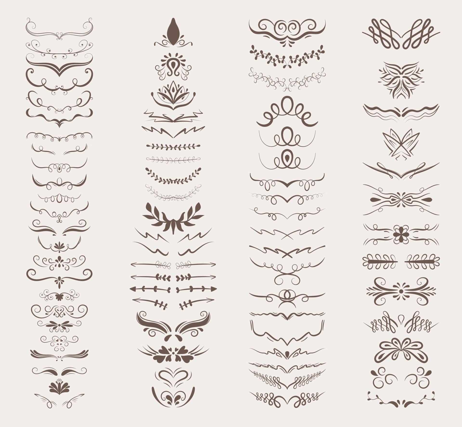 gran conjunto de 76 elementos decorativos vectoriales. cenefas, marcos, ménsulas, rosetones de ...