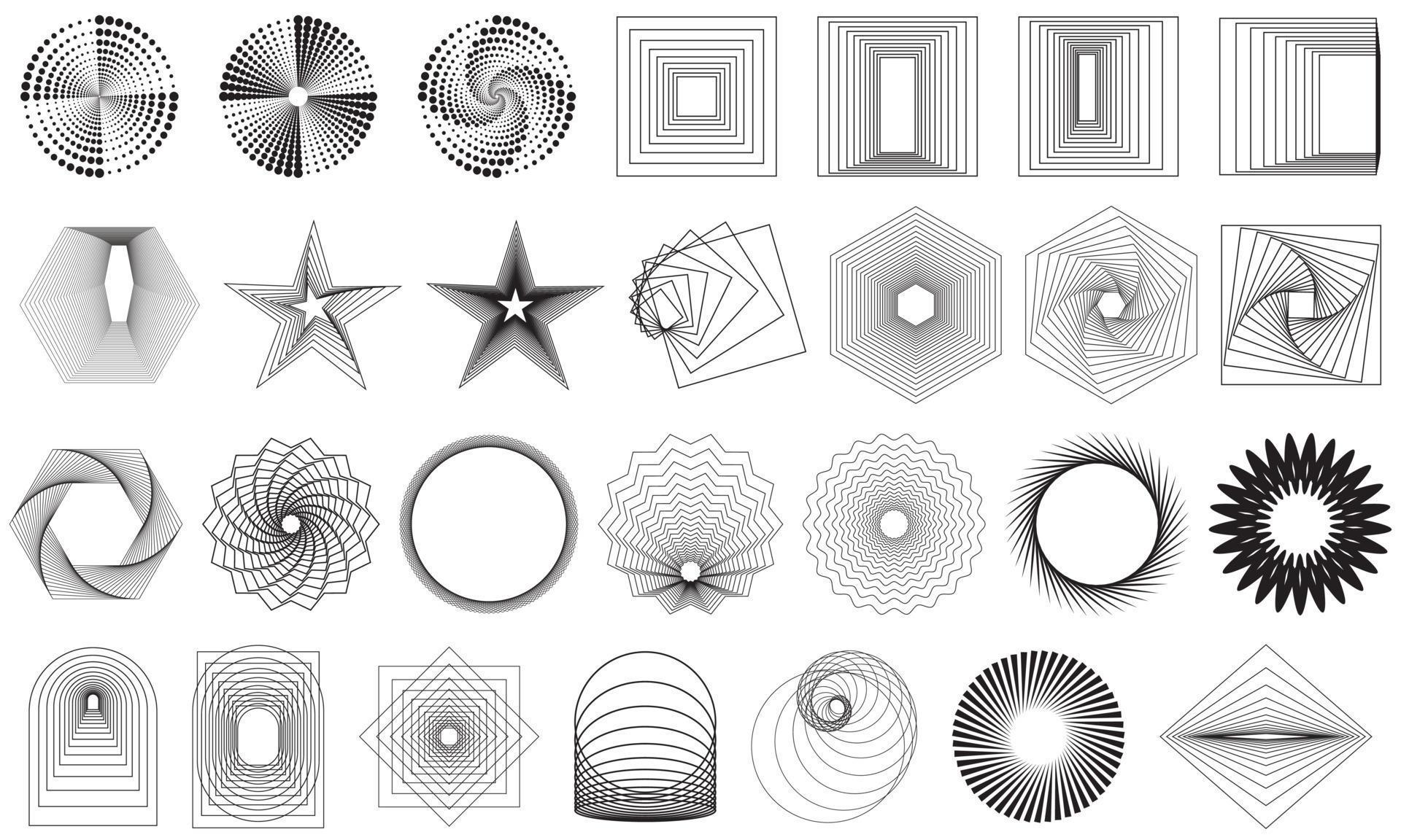 conjunto de iconos abstractos en diferentes formas. elementos de diseño ...