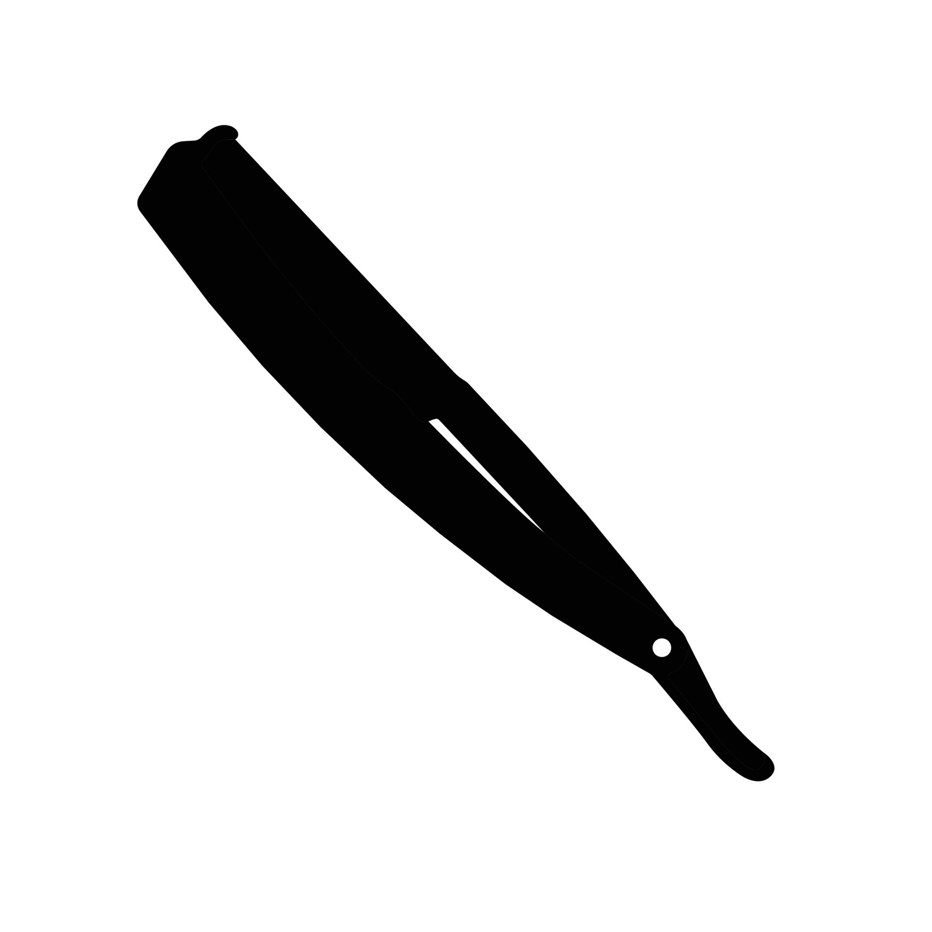 Straight Razor Black and White Icon Design Element on Isolated White ...