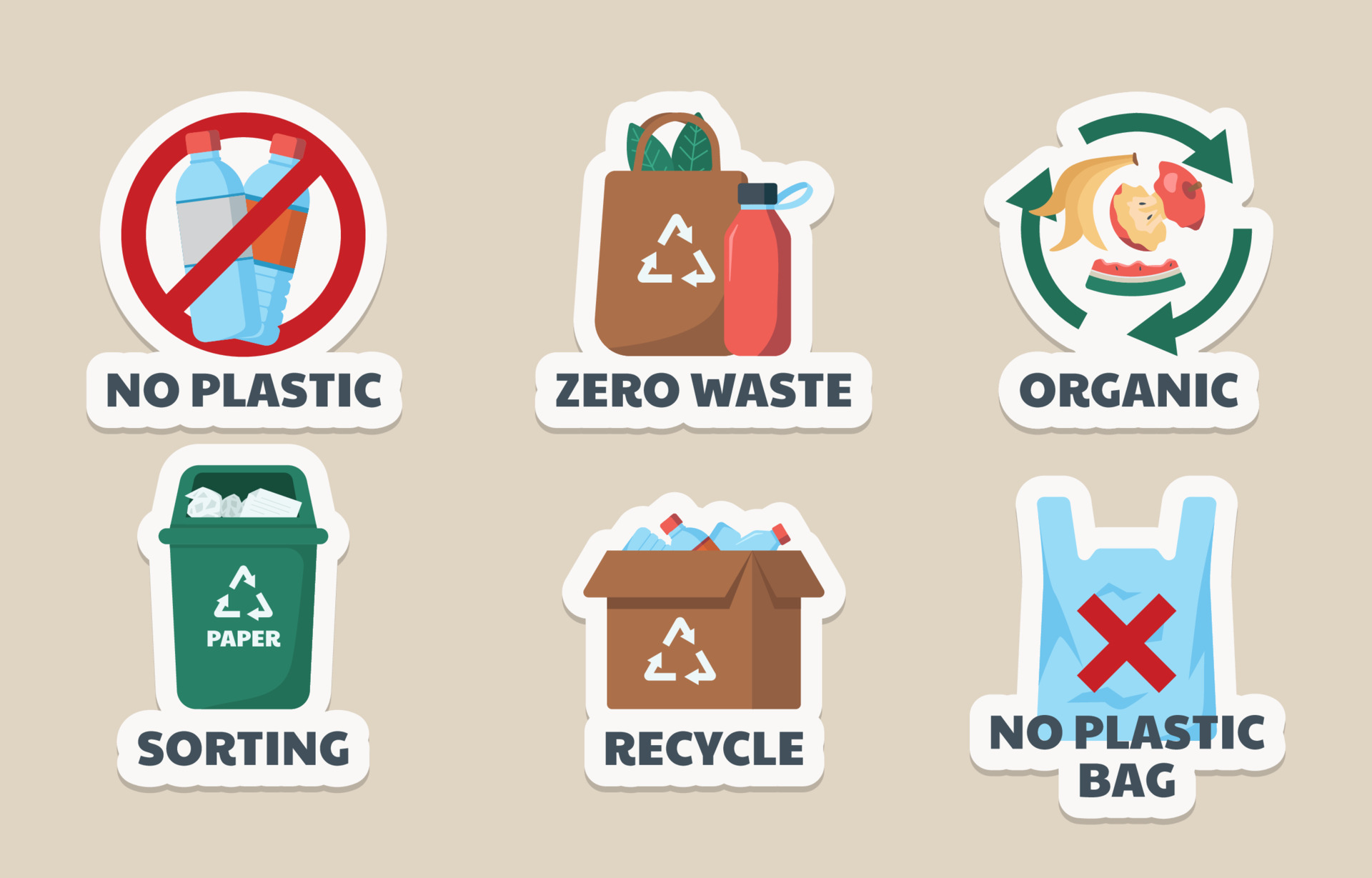 Recycling At Home Stickers 9467567 Vector Art At Vecteezy