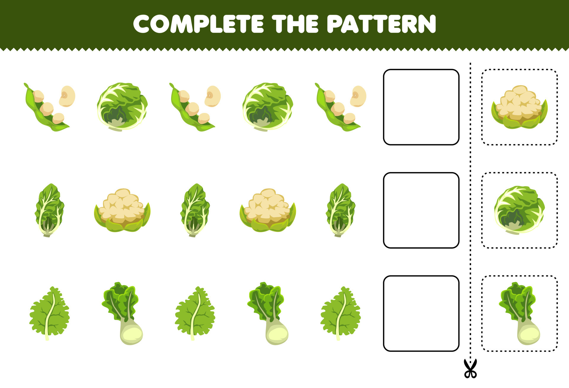 Education game for children complete the pattern logical thinking find ...