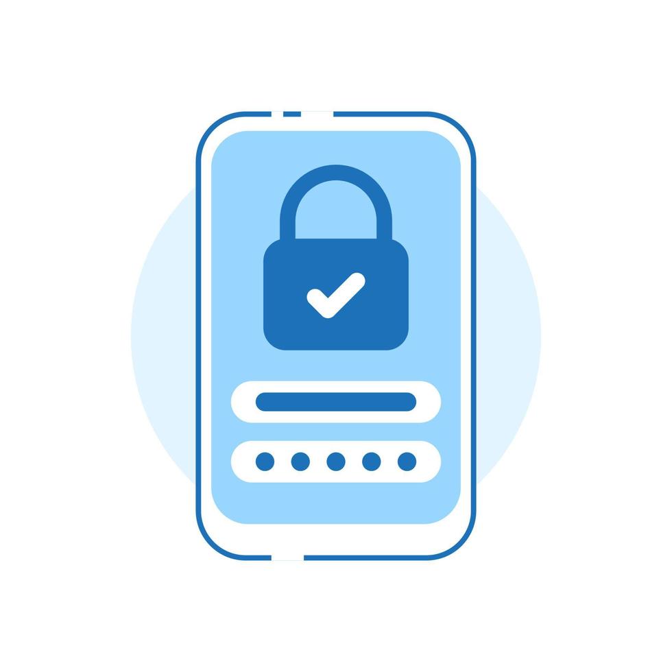 Pin Code Password Protection Secure On Smartphone Concept Illustration