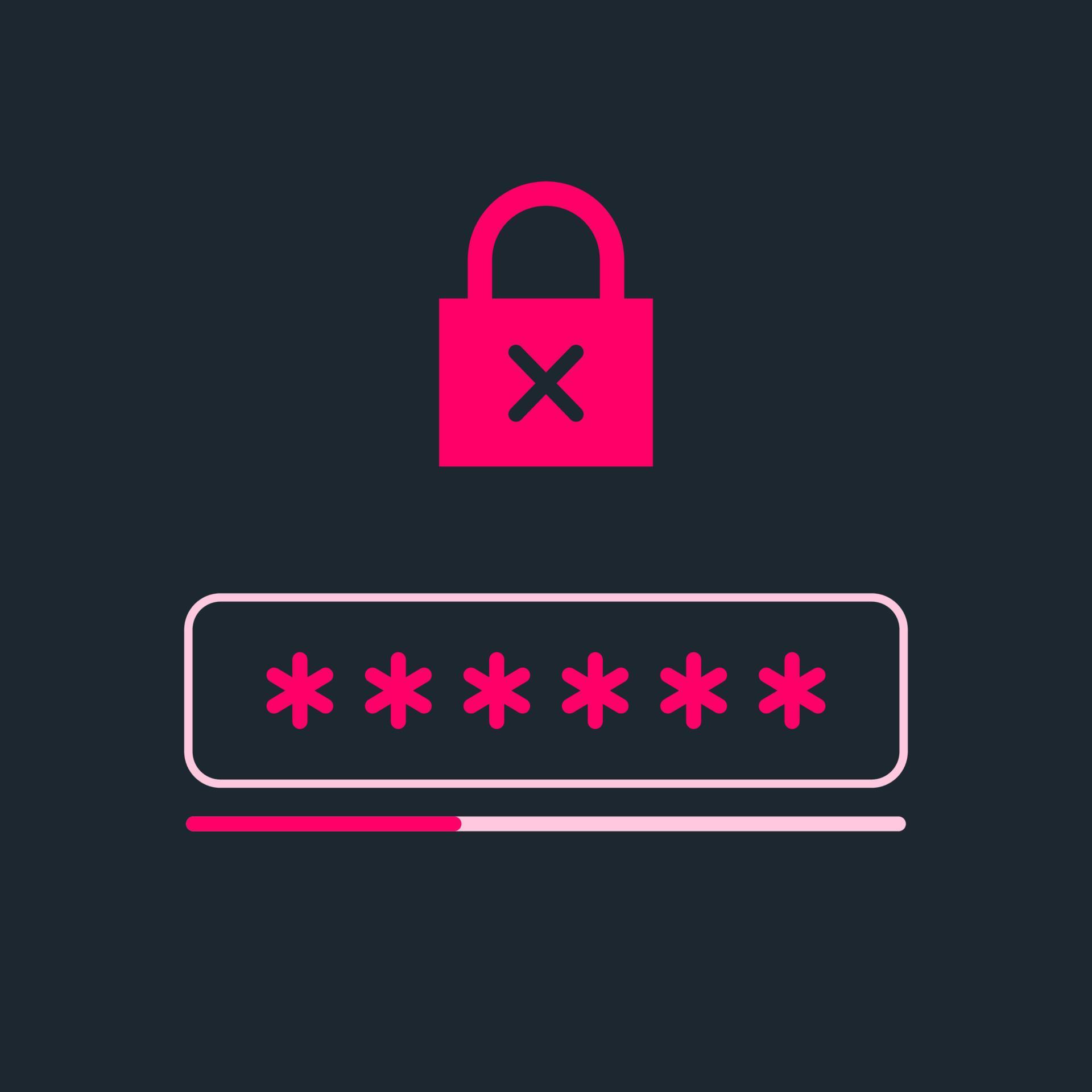 Weak Password Security Risk Icon Privacy Computer Hacking Vector