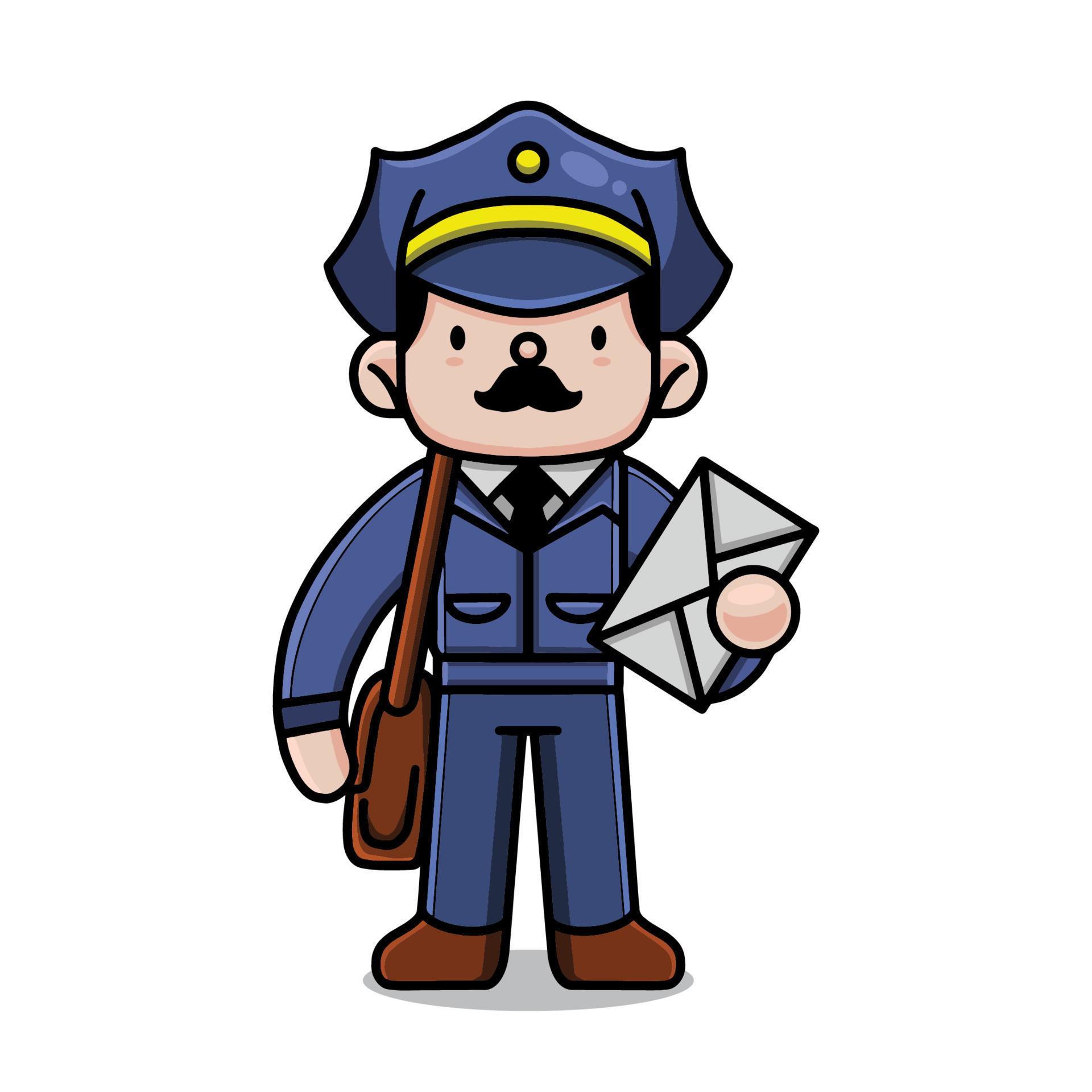 Cute Postman Vector 9471151 Vector Art at Vecteezy