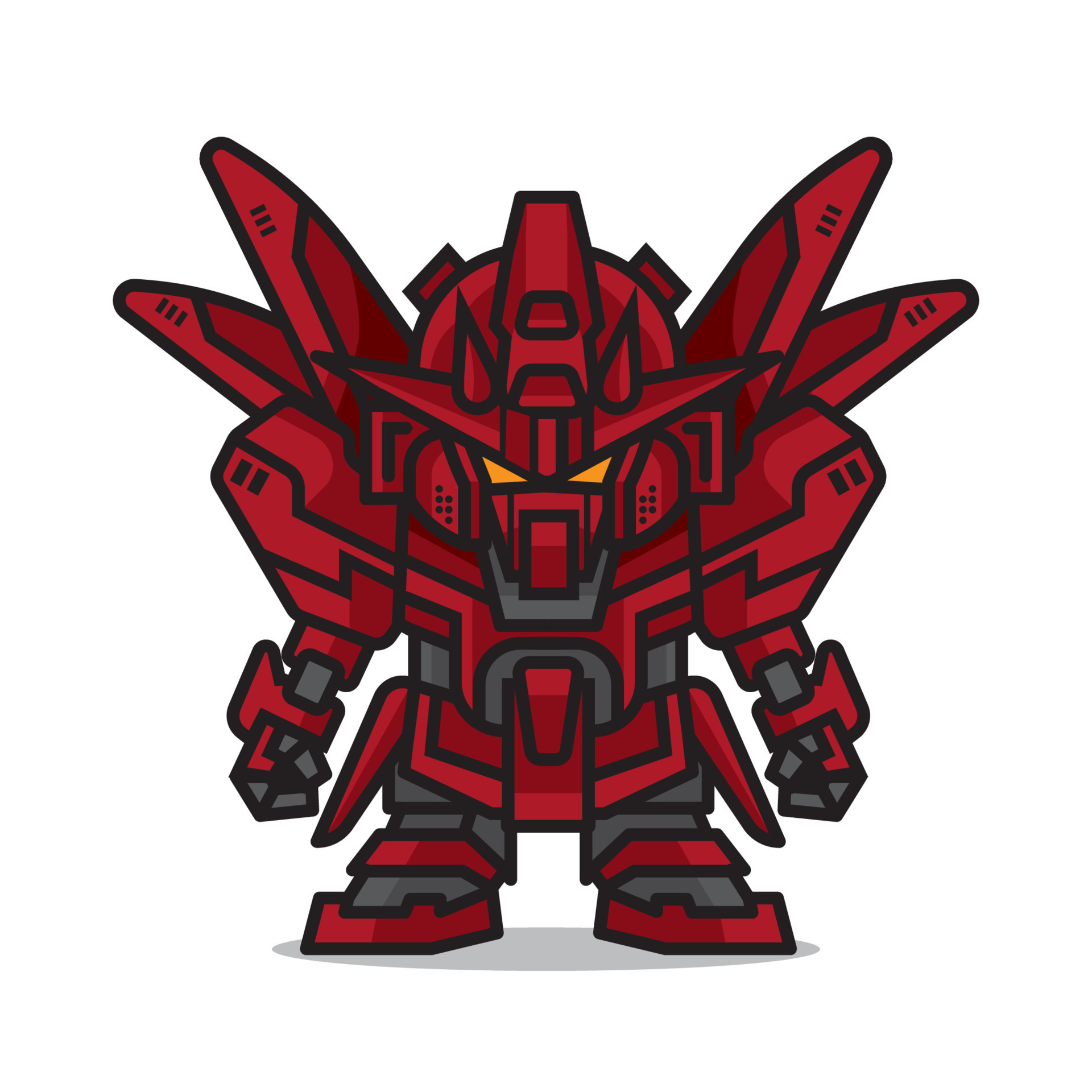 vector de robot mecha rojo lindo 9471262 Vector en Vecteezy