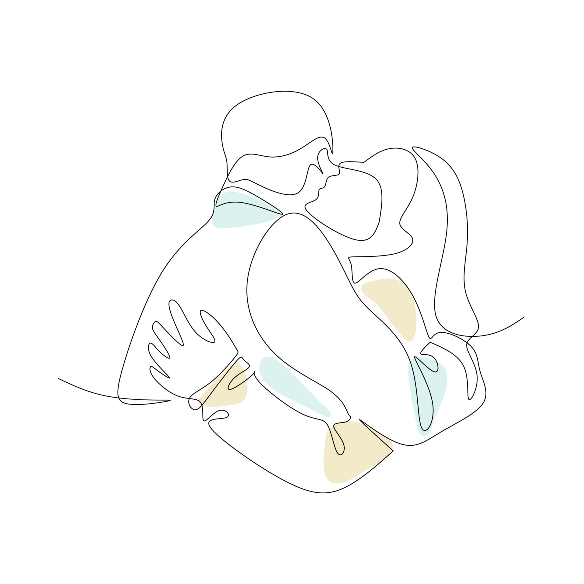Vector Illustration Of Couple In Love Drawn In Line Art Style 9475024 Vector Art At Vecteezy