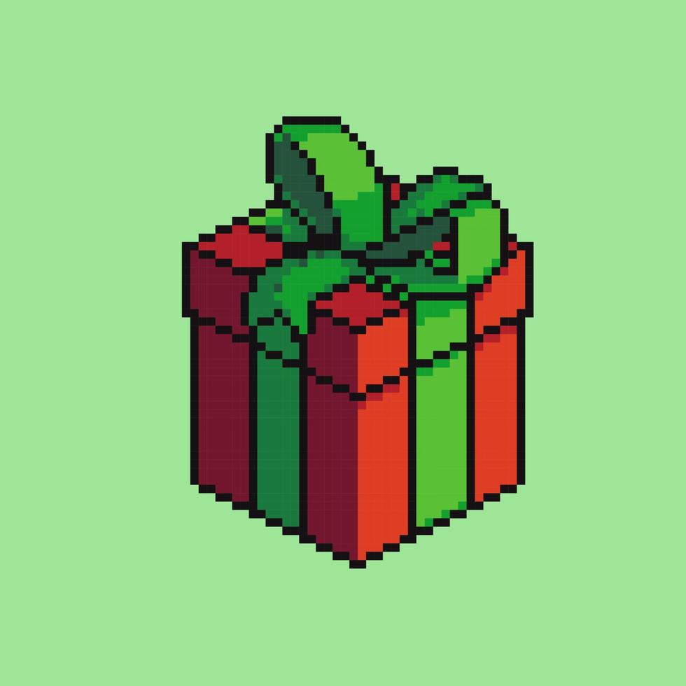 Editable vector christmas or birthday pixel art illustration for game ...