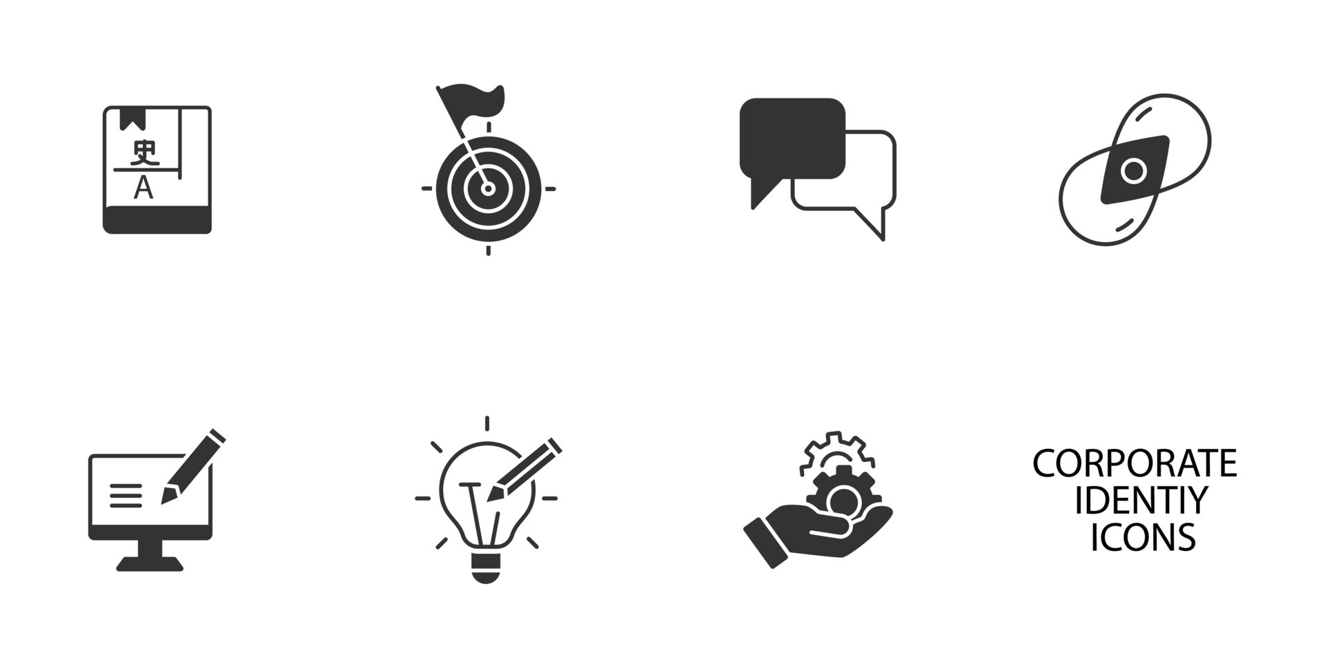 corporate identity icons set . corporate identity pack symbol vector ...