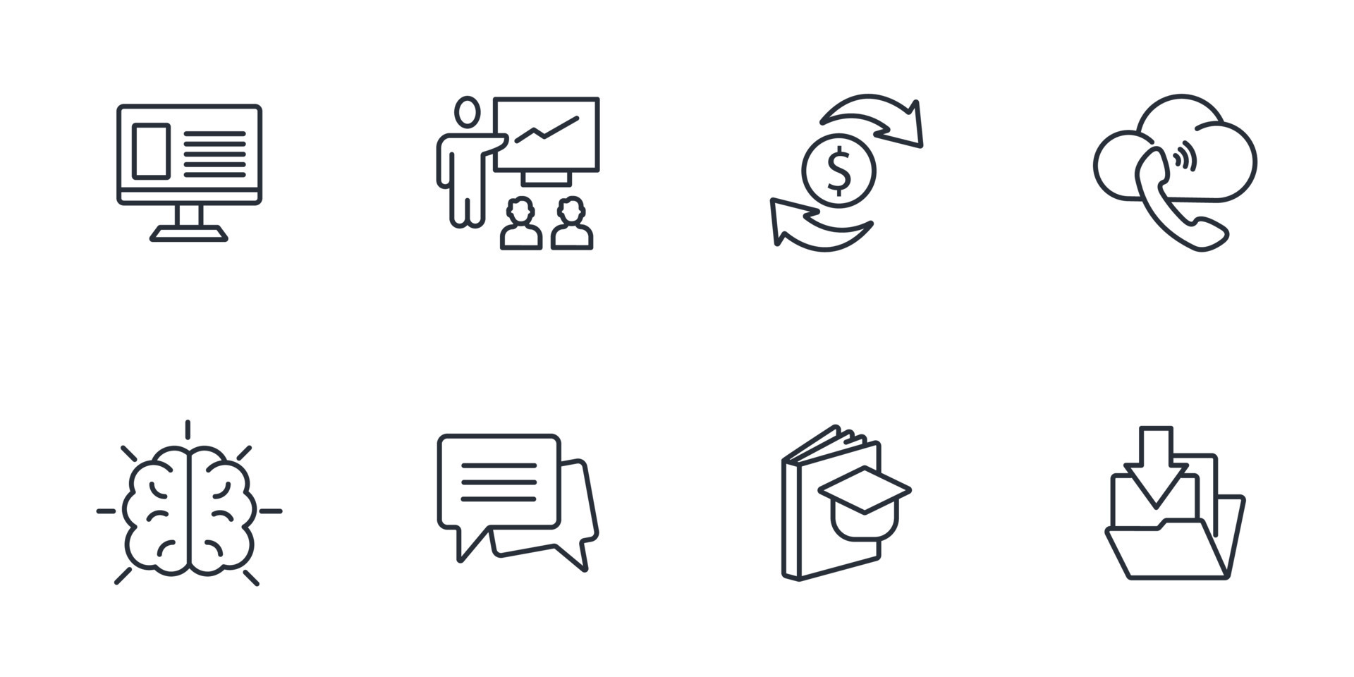 e-learning icons set . e-learning pack symbol vector elements for ...