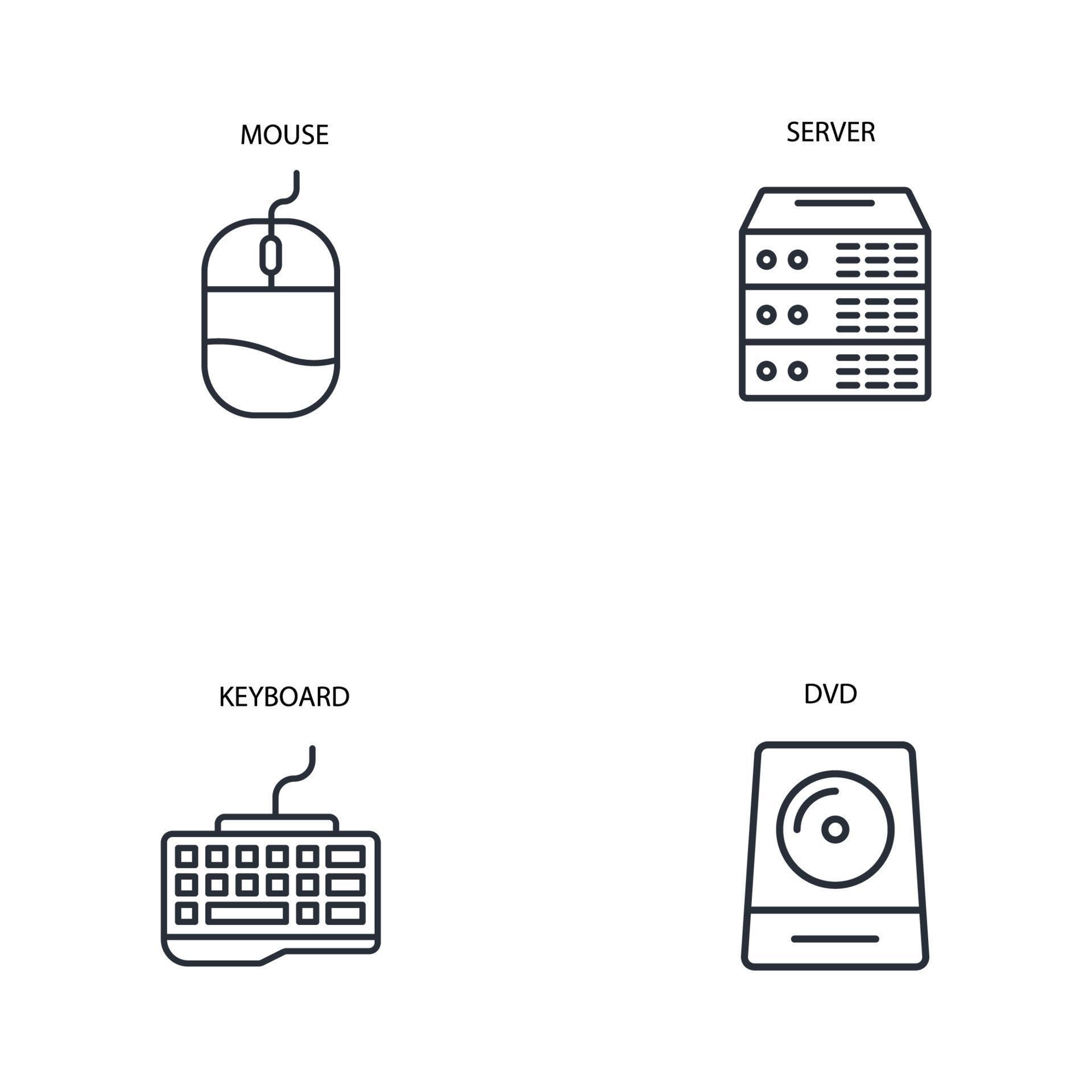 computer components icons set . computer components pack symbol vector ...