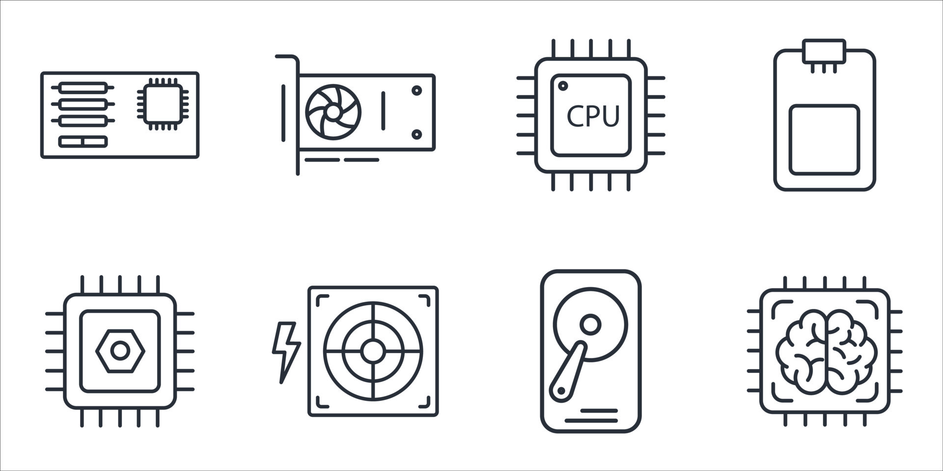conjunto de iconos de componentes de computadora. componentes de ... conjunto de iconos de componentes de computadora. componentes de ...