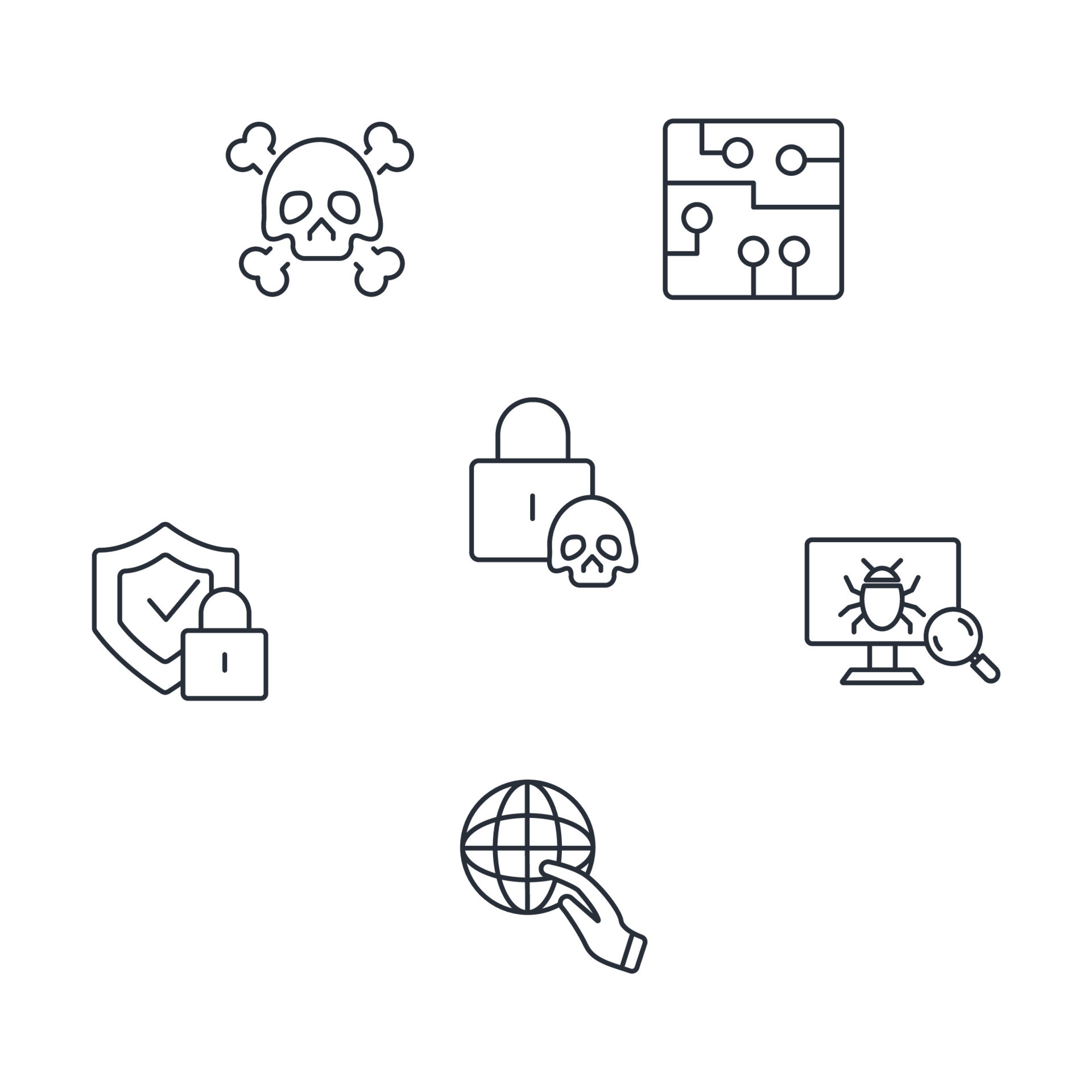 Cyber Security And Brech Data Web Icons Set Cyber Security And Brech Data Web Pack Symbol