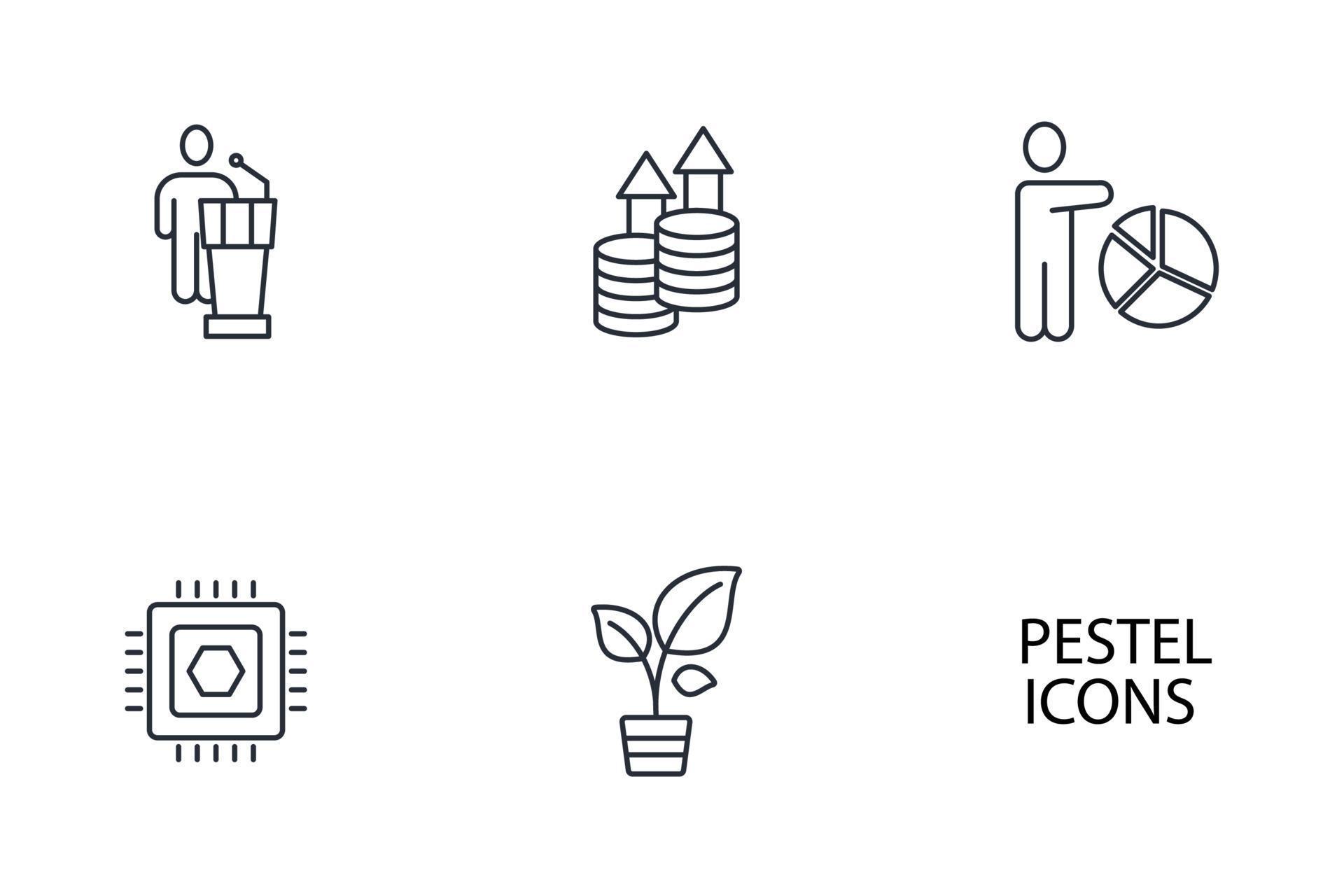 Pestel analysis icons set . Pestel analysis pack symbol vector elements ... Pestel analysis icons set . Pestel analysis pack symbol vector elements ...