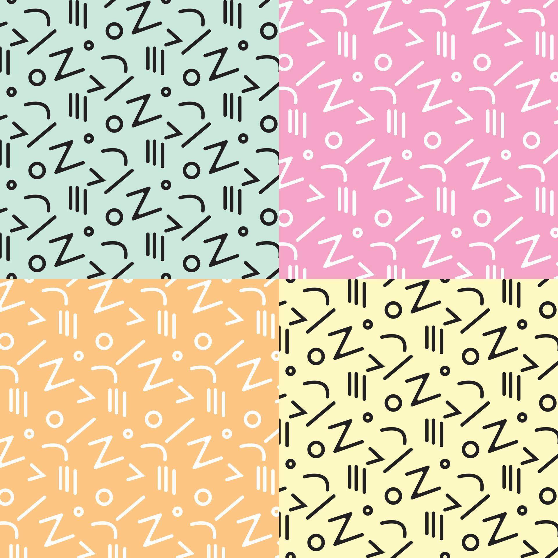 Abstract Line Art Background In Four Style Color 9488710 Vector Art At