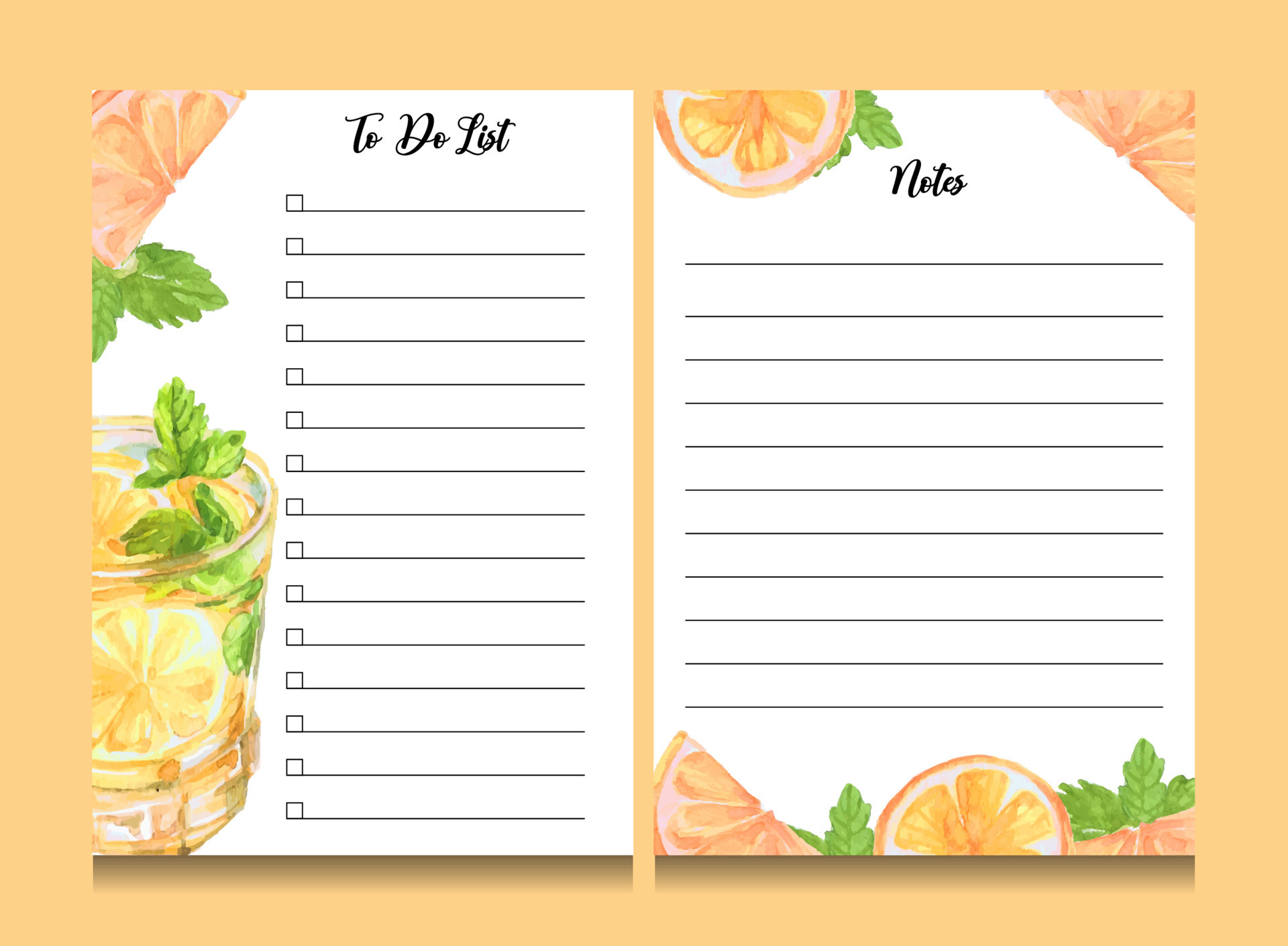 to do list template with watercolor illustration 9494359 Vector Art at ...