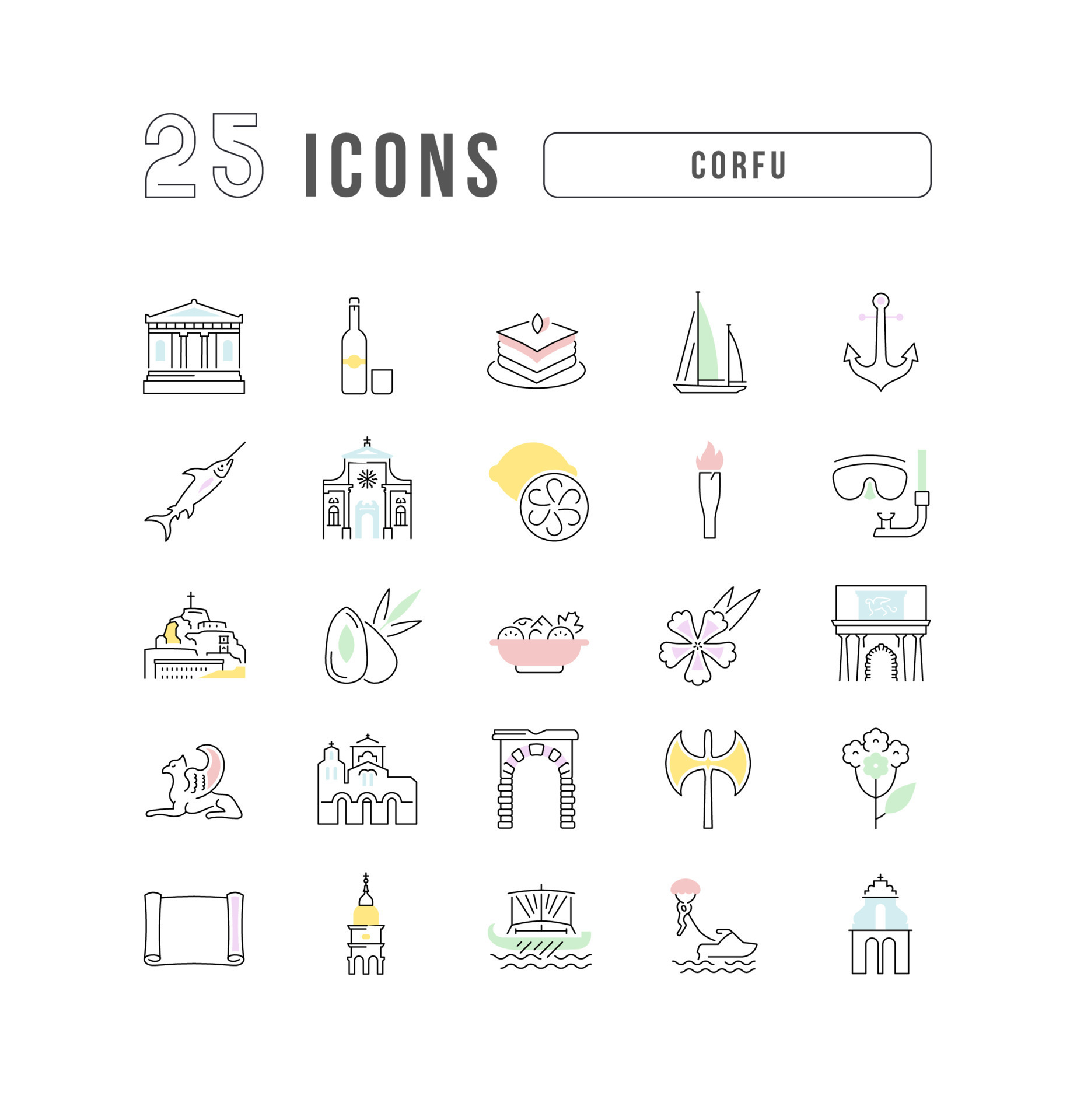 conjunto de iconos lineales de corfú 9501843 Vector en Vecteezy conjunto de iconos lineales de corfú 9501843 Vector en Vecteezy