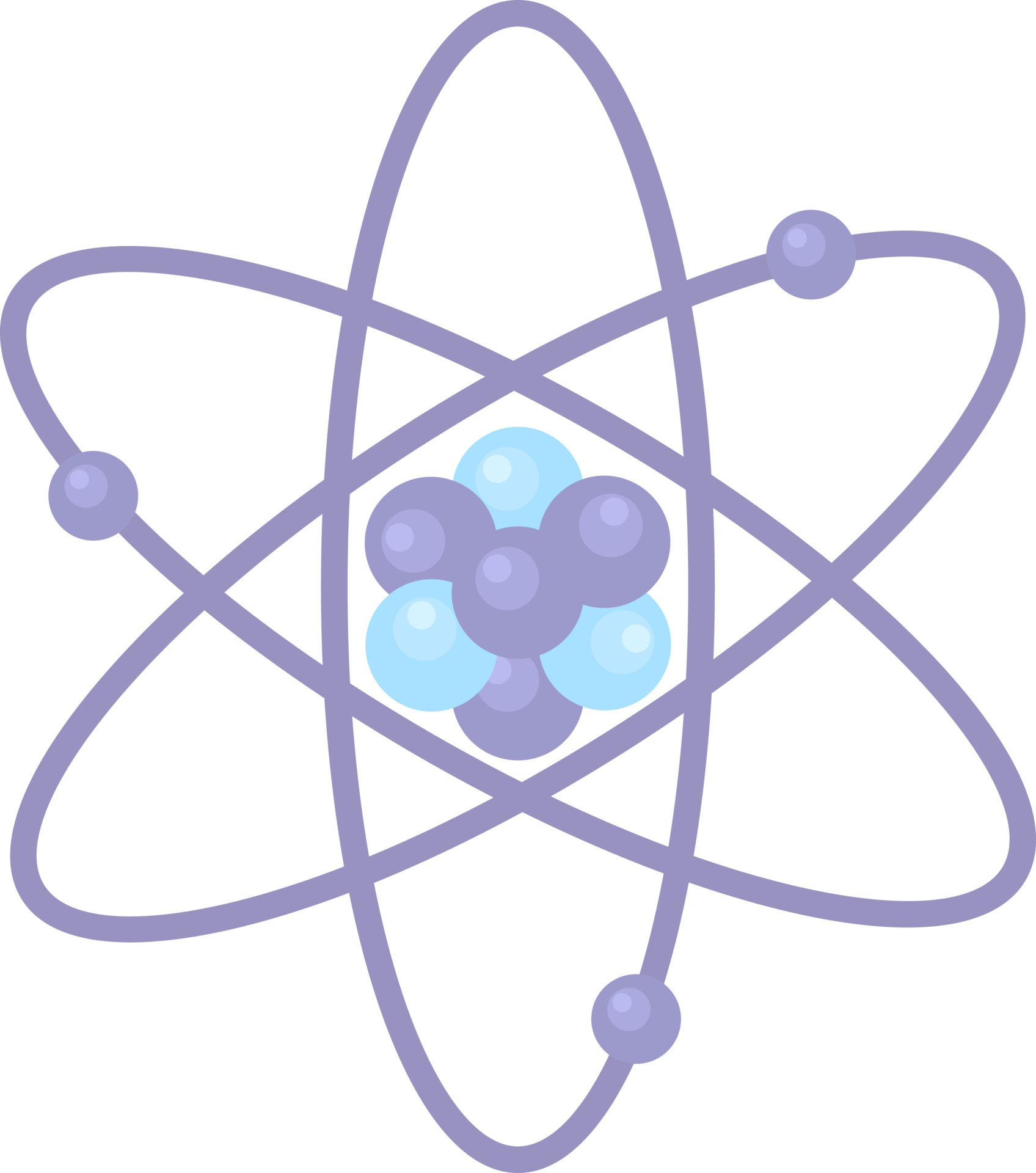Atomic Structure Modern Semi Flat Color Vector Object Agglomeration Of