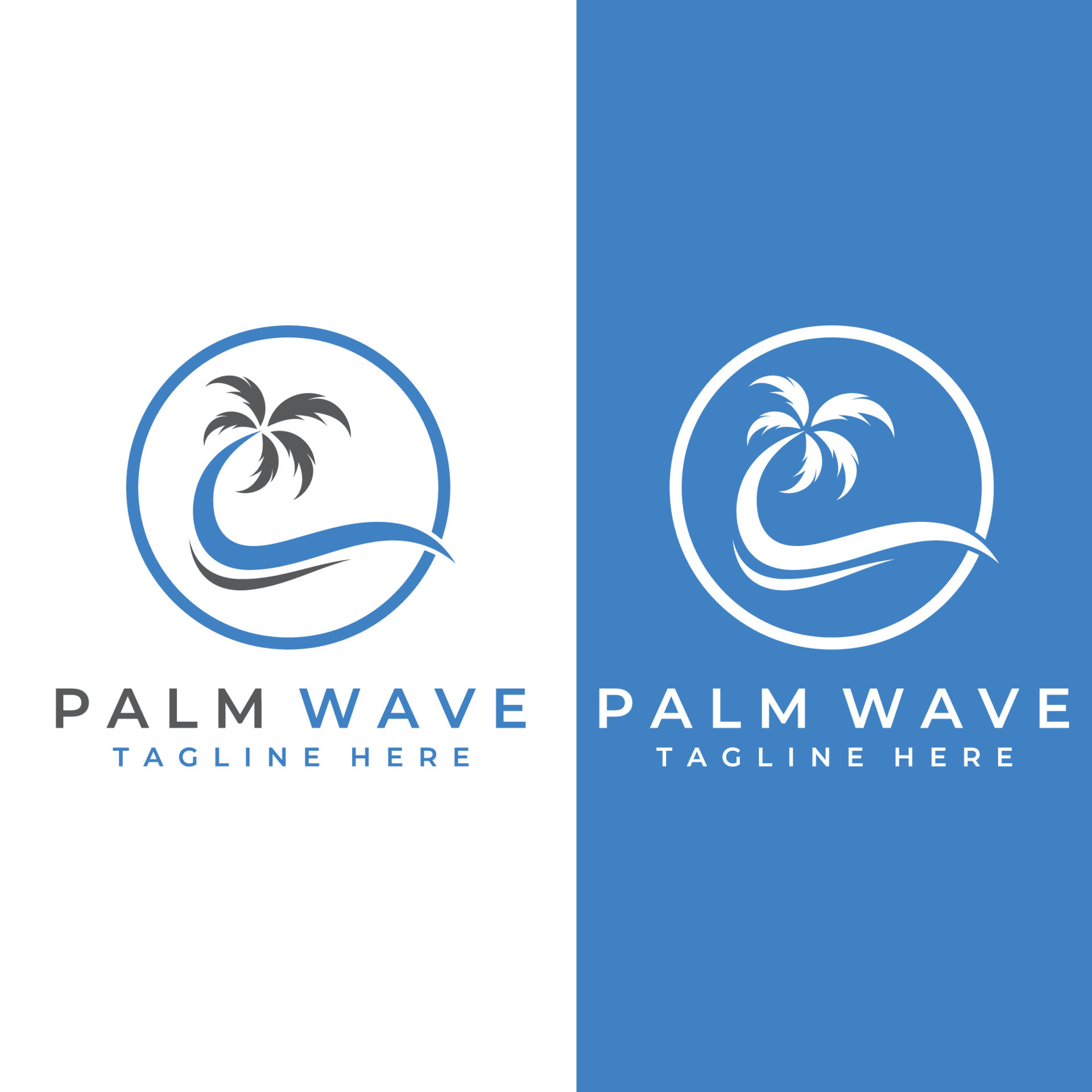 Palm Tree Logo Palm With Waves And Sun Using Illustrator Template Design Editing 9512924