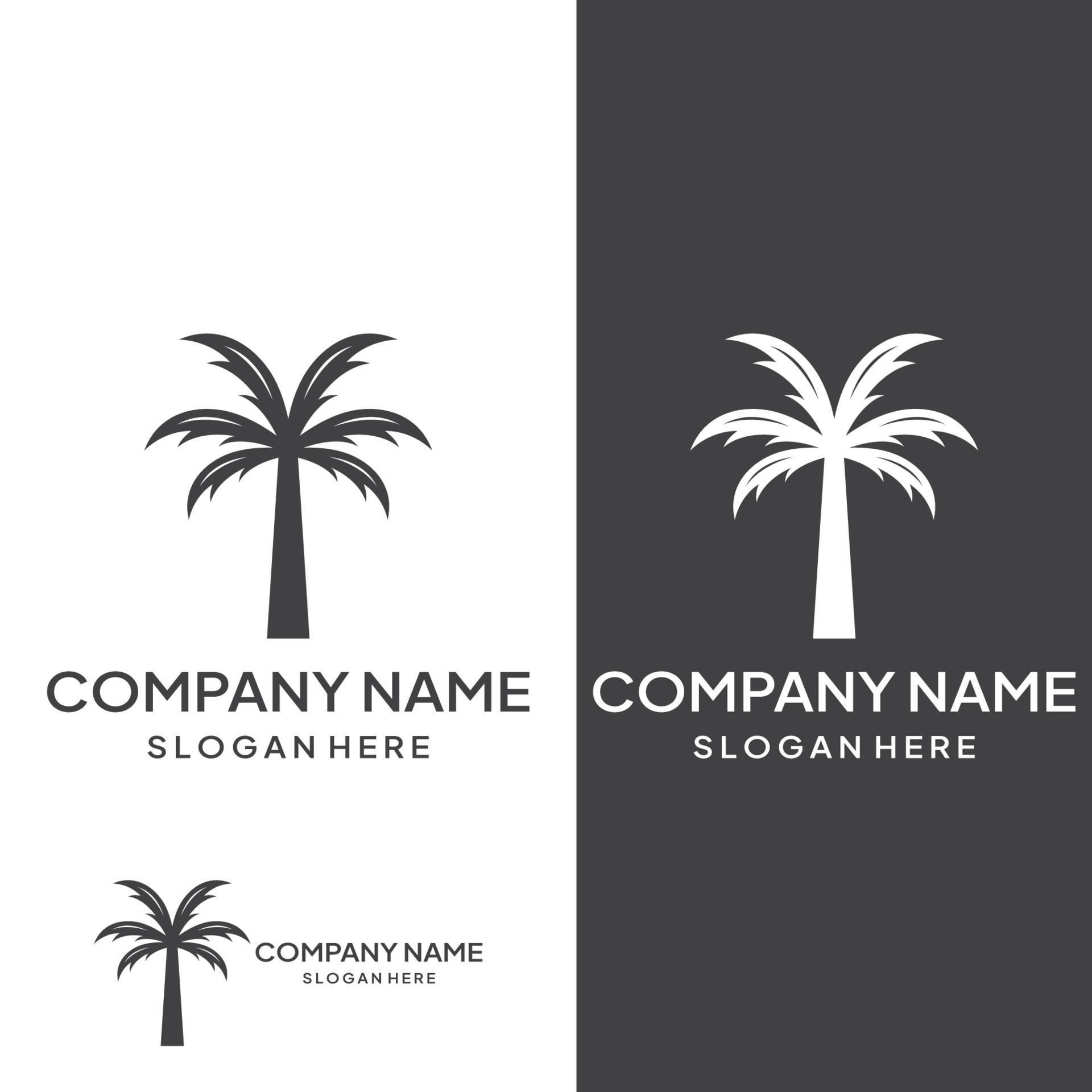 Palm Tree Logo Palm With Waves And Sun Using Illustrator Template Design Editing 9513245
