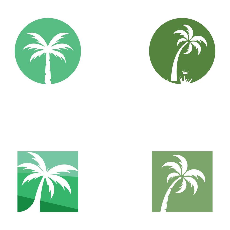 Palm tree logo, palm with waves and sun. Using Illustrator template ...