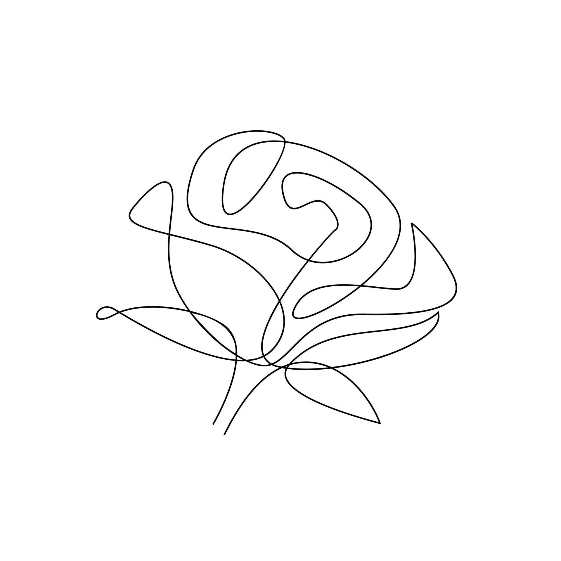 Rose Flower One Continuous Line Vector Illustration 9516076 Vector Art