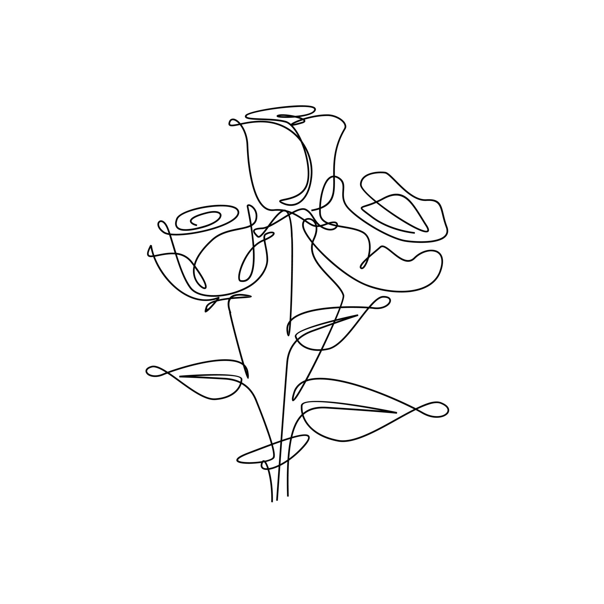 Rose Flower One Continuous Line Vector Illustration 9516190 Vector Art