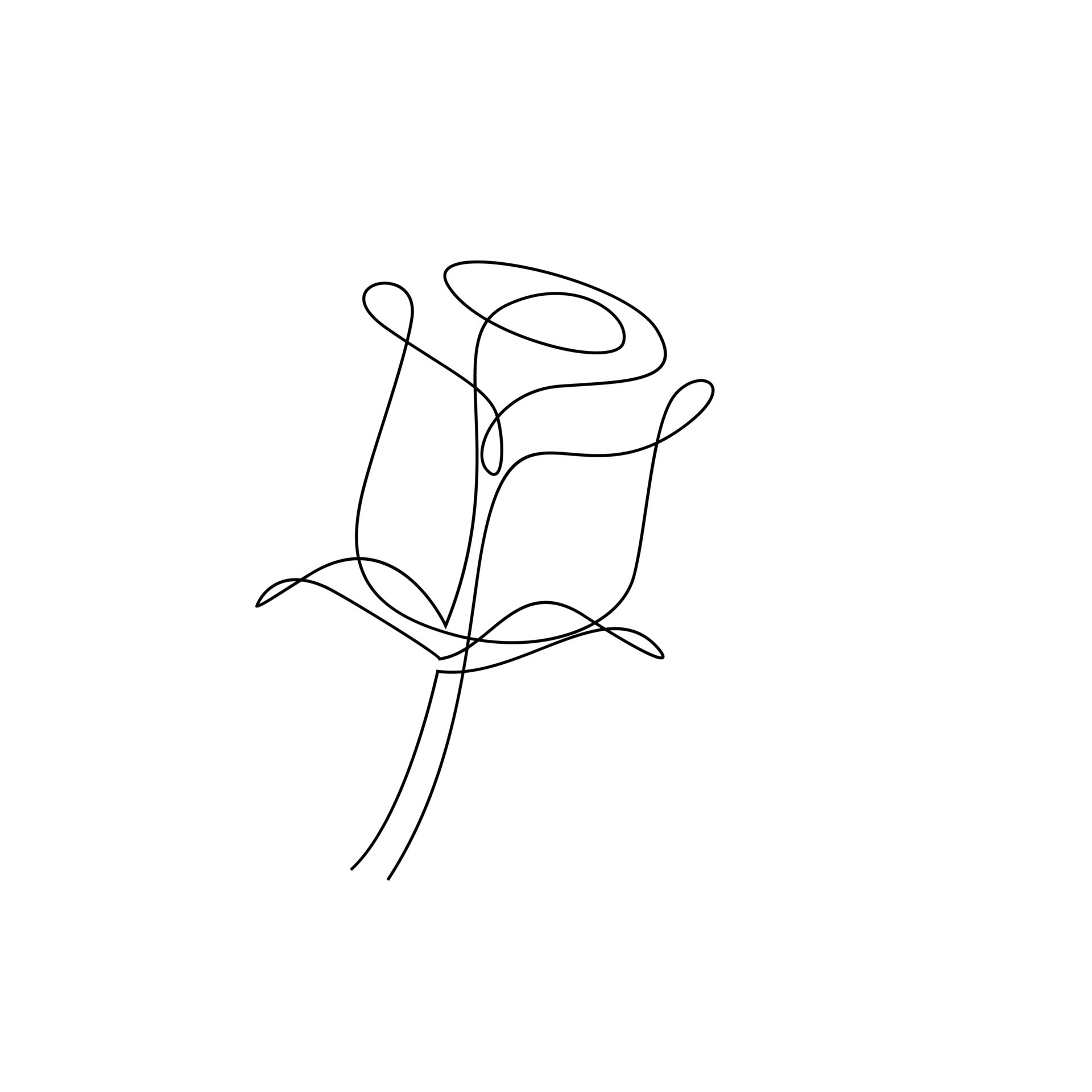 Rose Flower One Continuous Line Vector Illustration 9516198 Vector Art